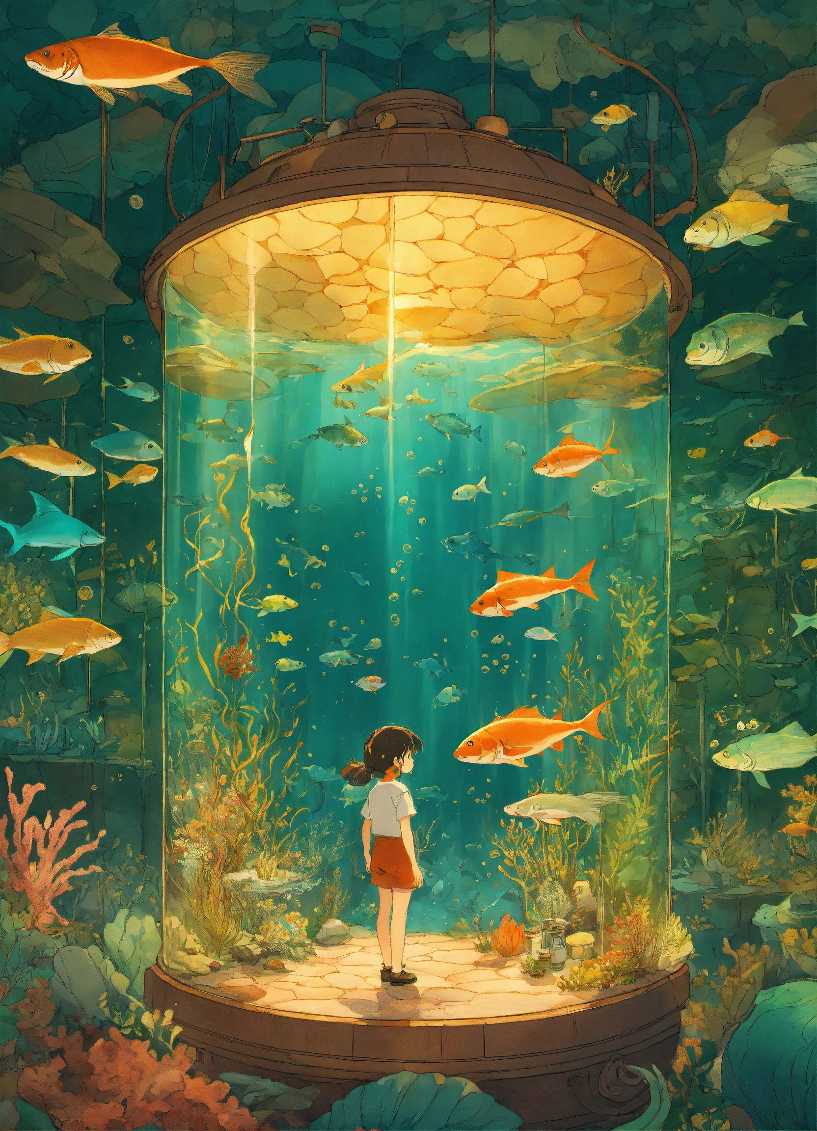 Lexica - Illustration, styled by Hayao Miyazaki , An ocean made of ...