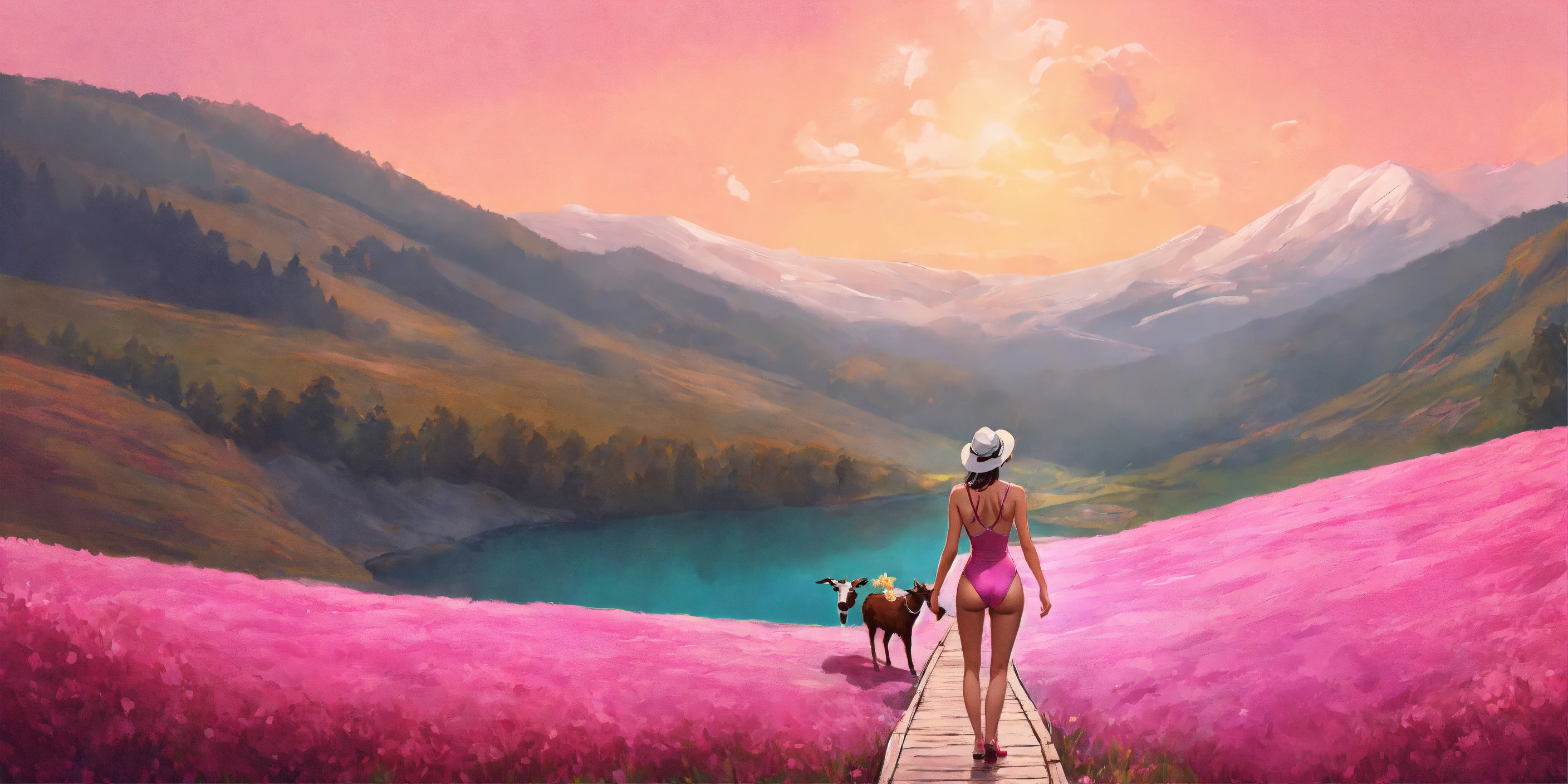 Lexica - Ship, Goat cheese, Woman in pink swimsuit Shepard, Carpathian ...