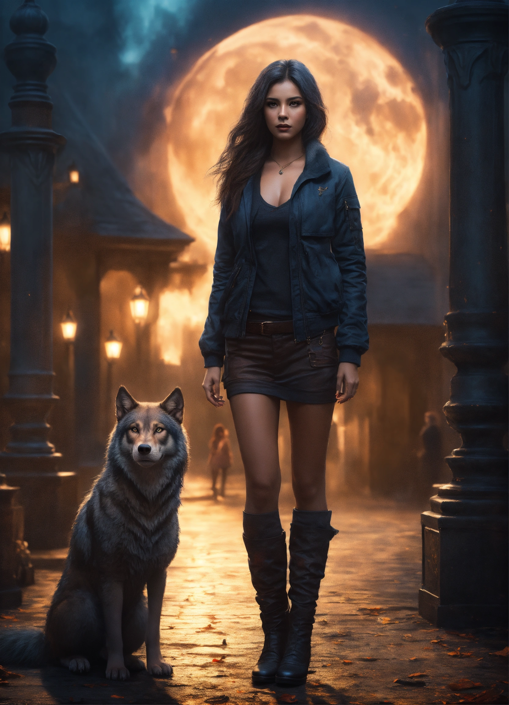 Lexica - Beautiful full body girl in werewolf academy, mystic, dark ...