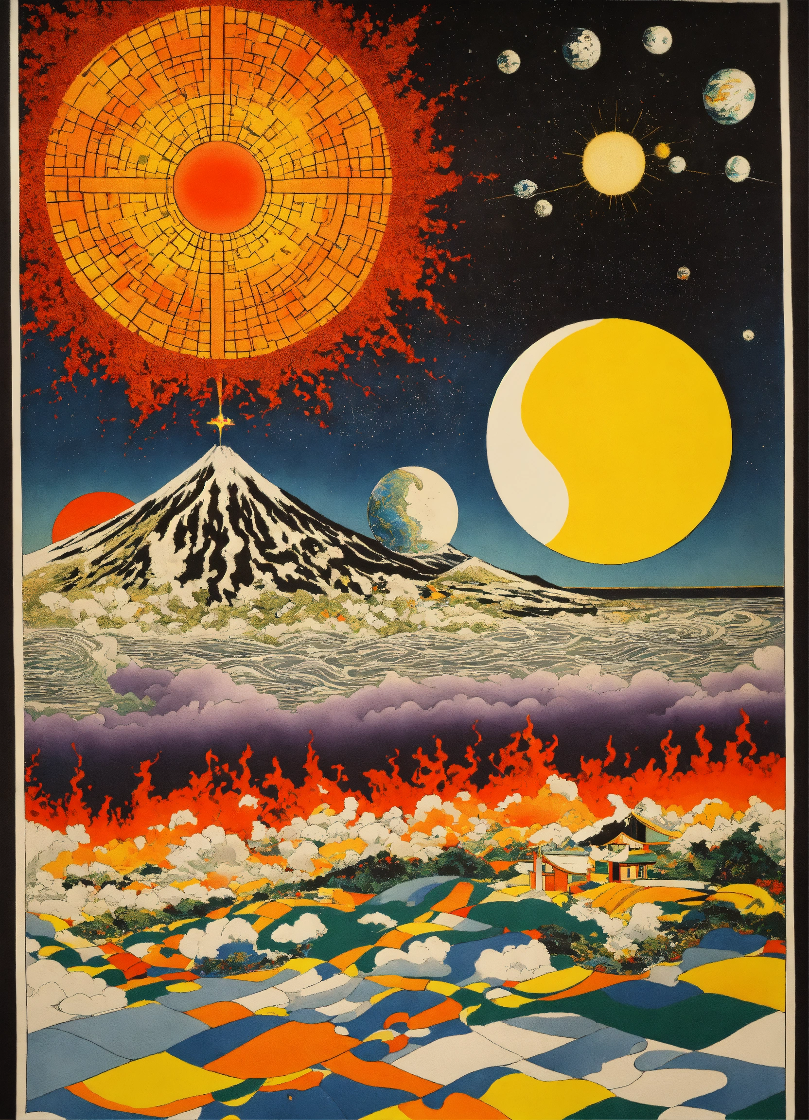 Lexica - Japanese vintage poster ,oriental , psychedelic cosmic realm ...