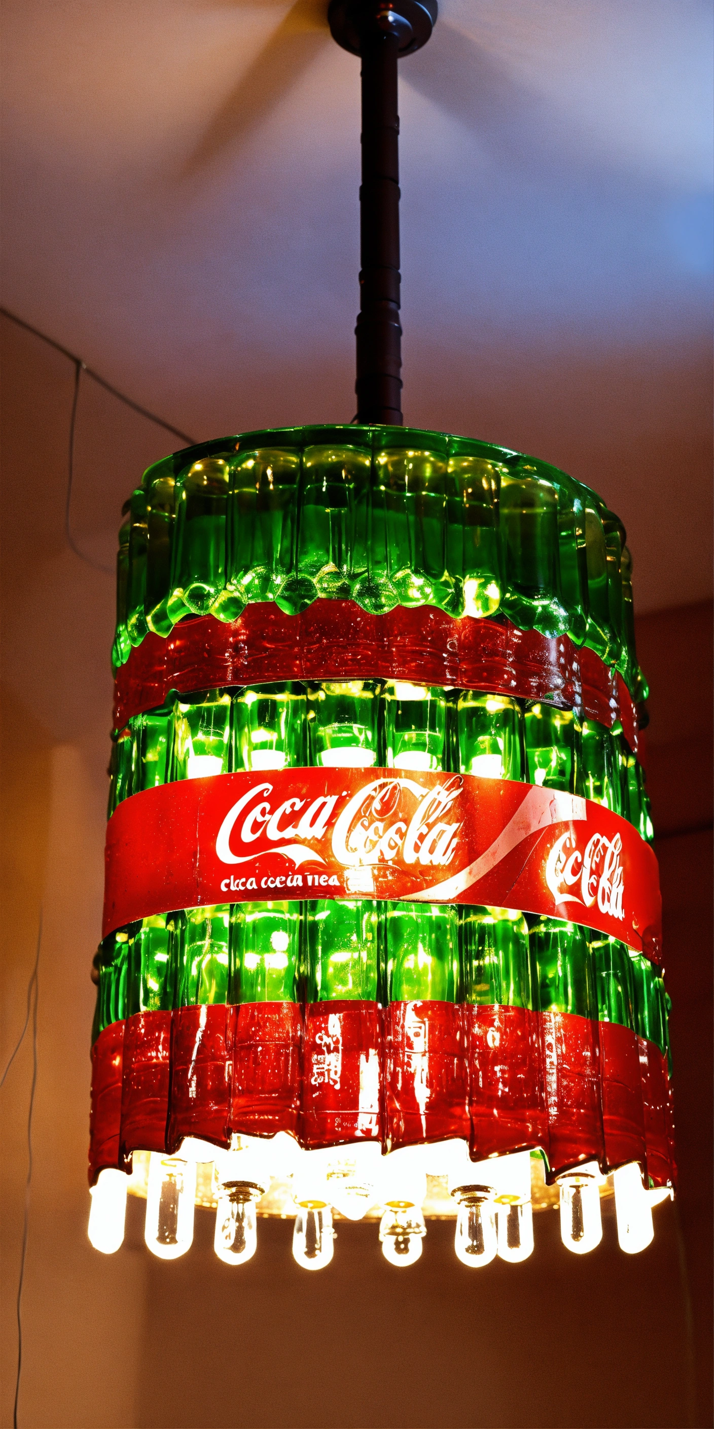 Lexica - Exte "coca cola" A CEILING lamp made from SEVERAL recycled ...