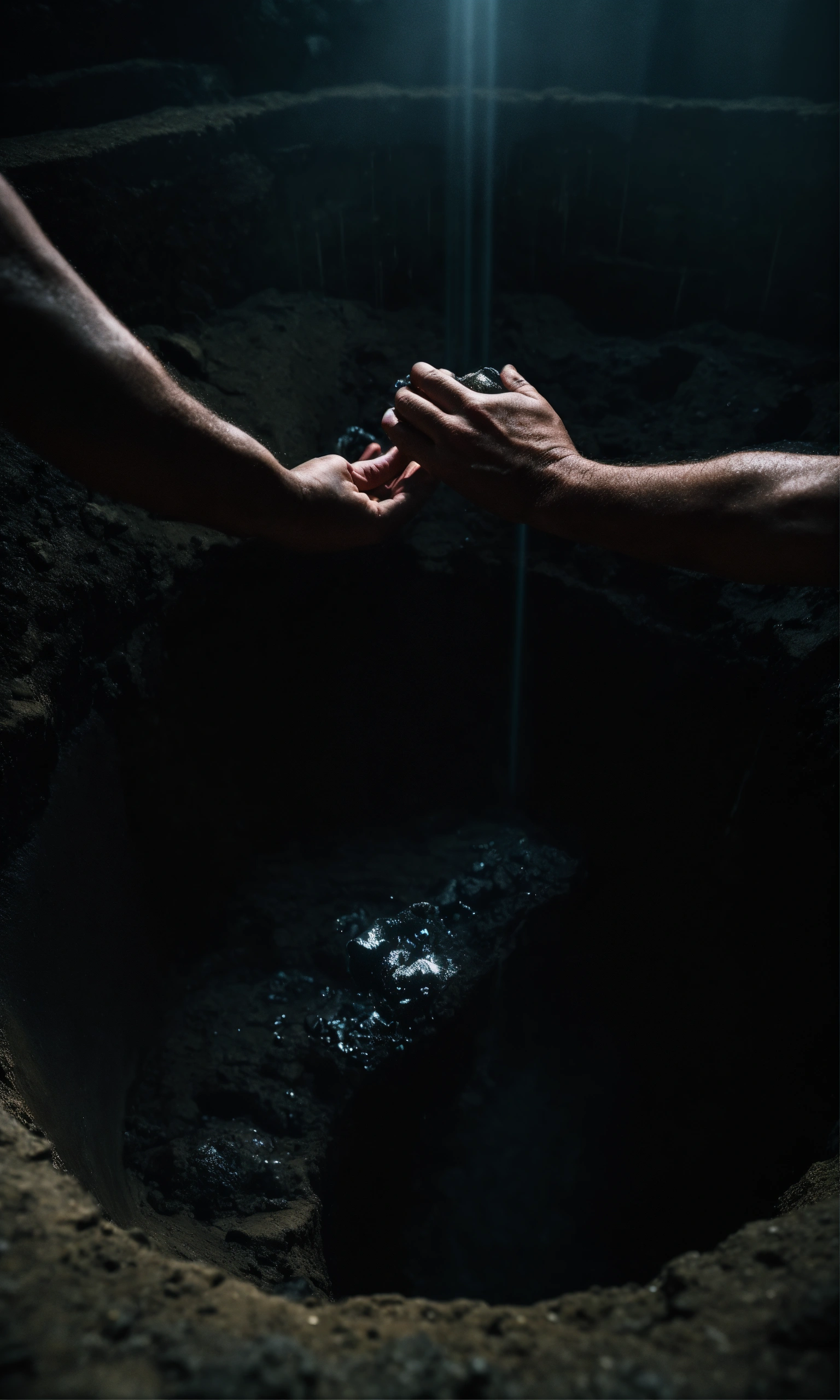 Lexica - Extended hand in a pit trying to help a despaired man at the ...