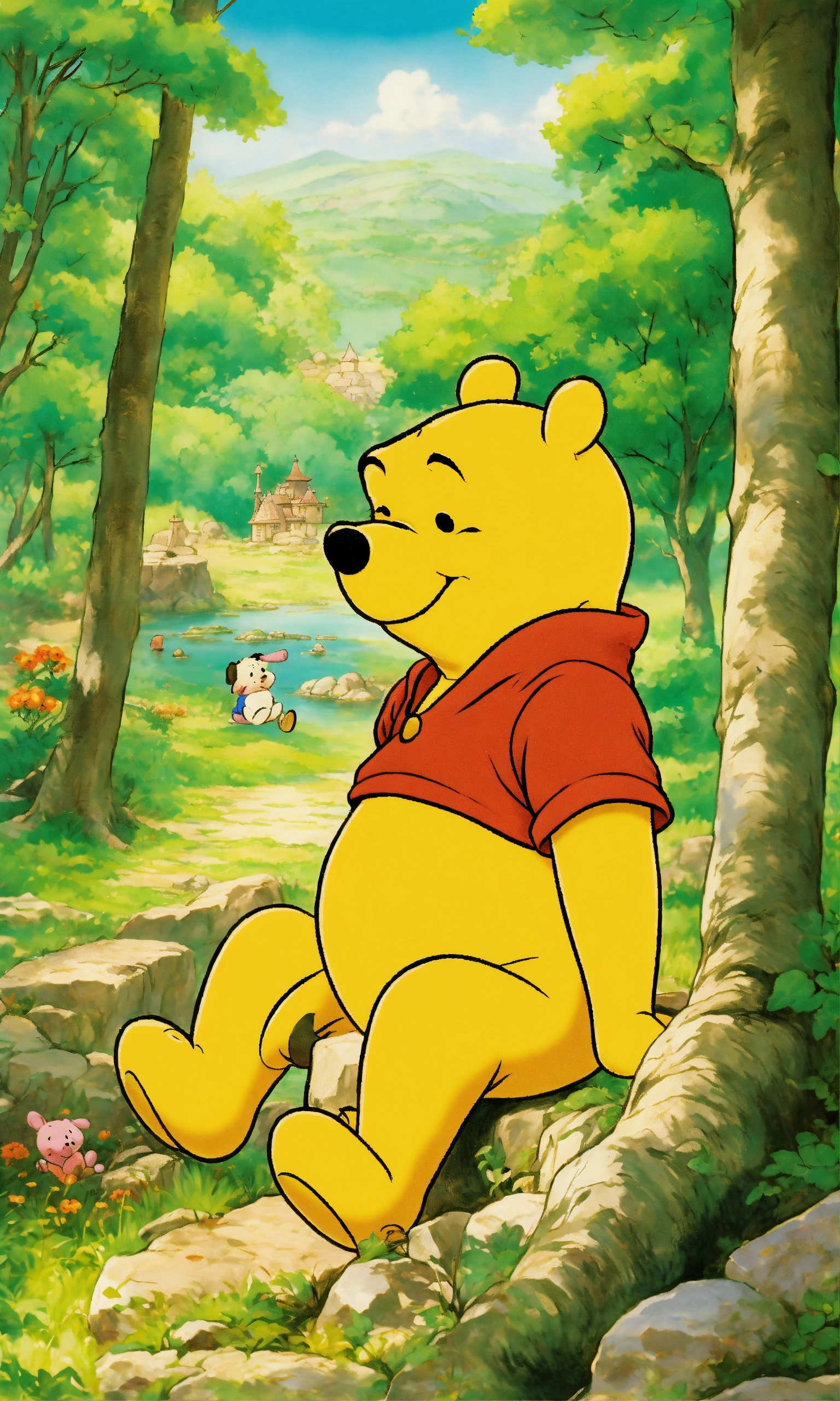 Lexica - 1990s anime Winnie the Pooh, full detailed eyes, Toriyama ...