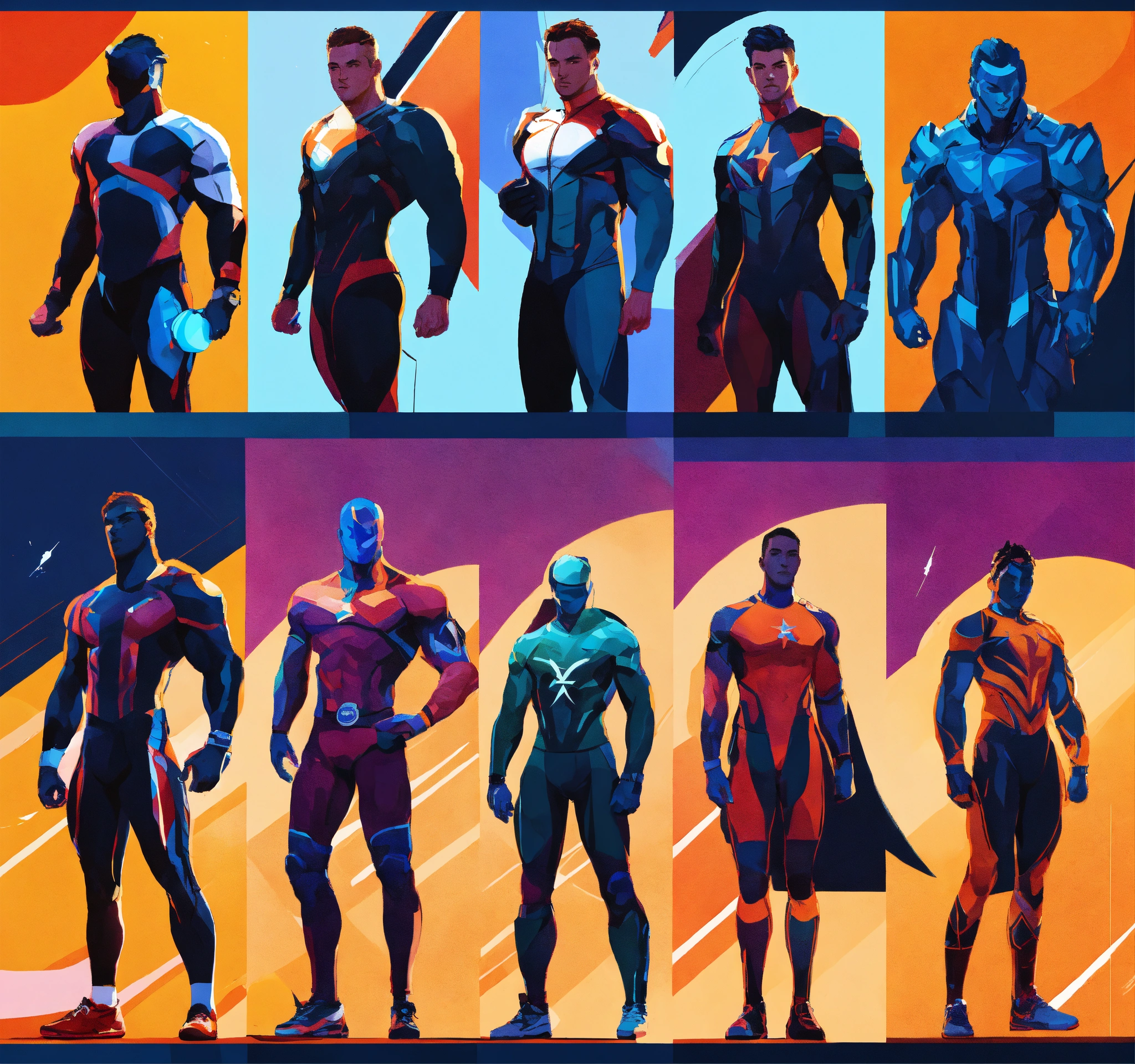 Lexica - Futuristic athlete designs, strong silhouette, heroes from ...