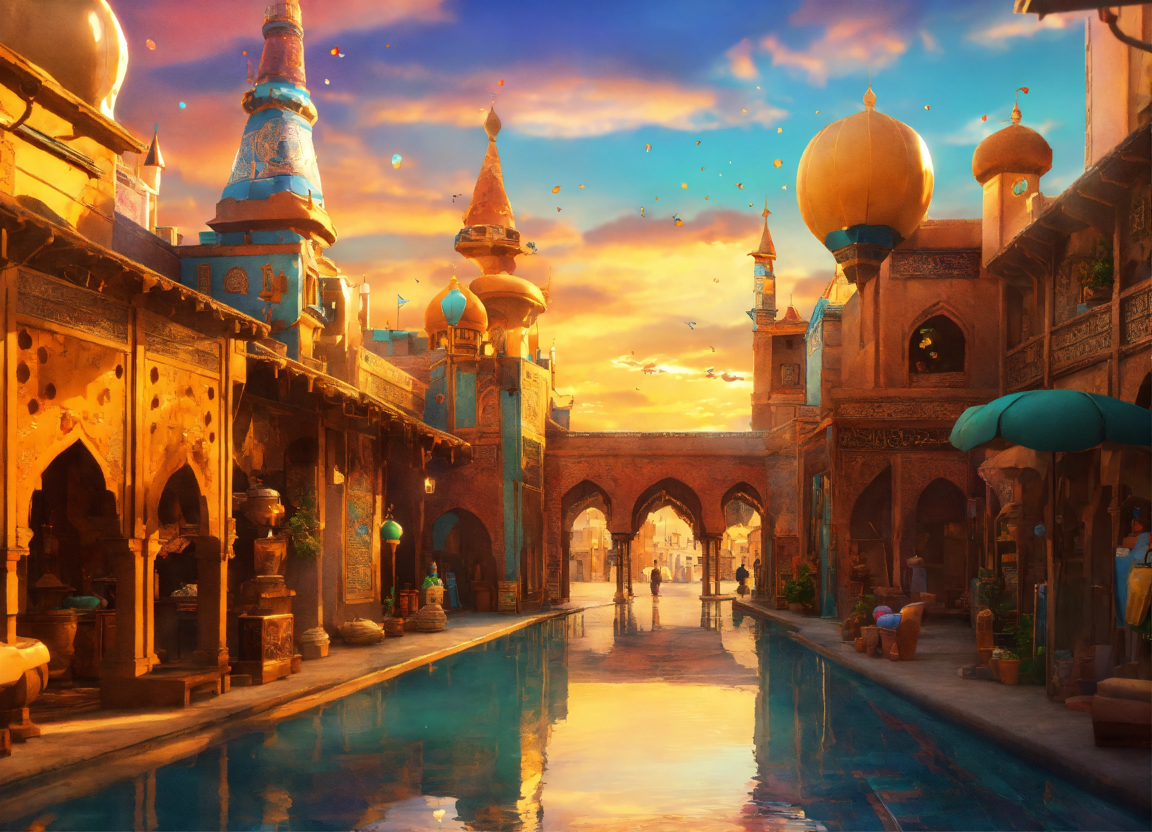 Lexica - 3d art in disney style, ancient city of medina with cheerful ...