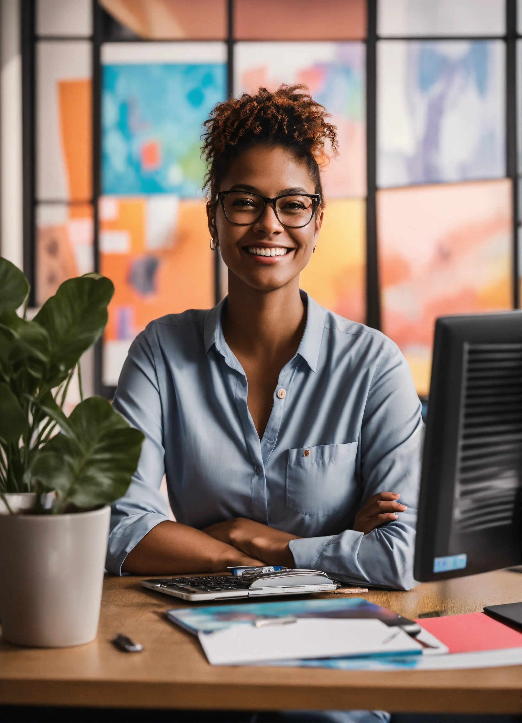 Lexica - Portrait of an office worker living a great employee ...