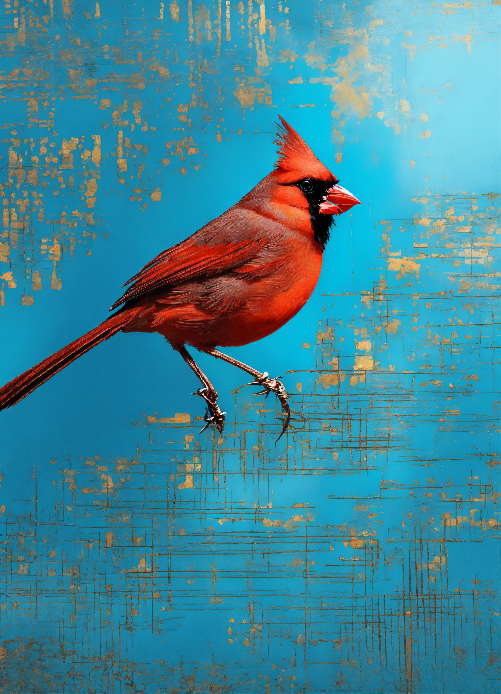 Lexica - Small cardinal light blue metallic background random abstract ...