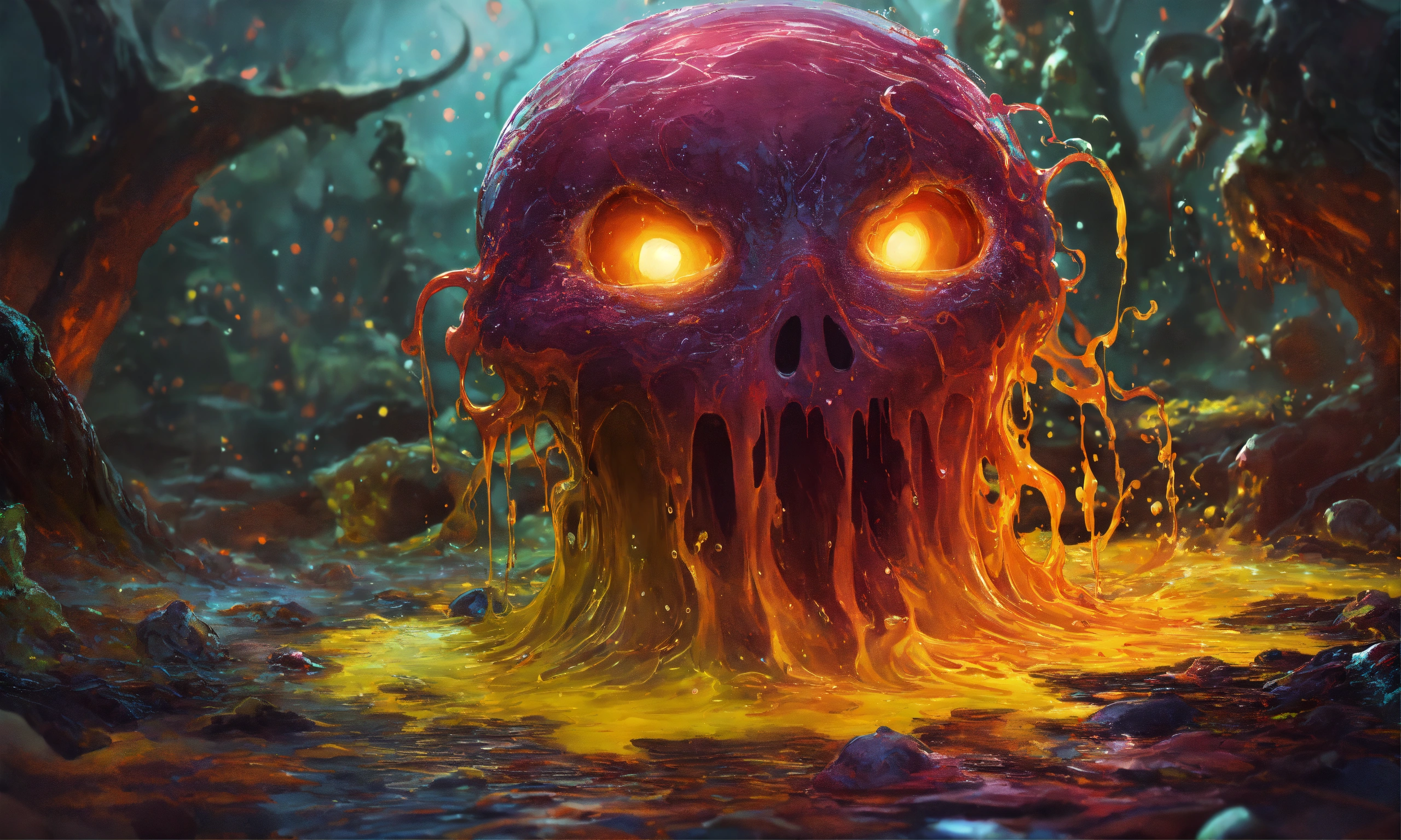 Lexica - Splash art, a quirky liquid portrait of a hauntingly beautiful ...