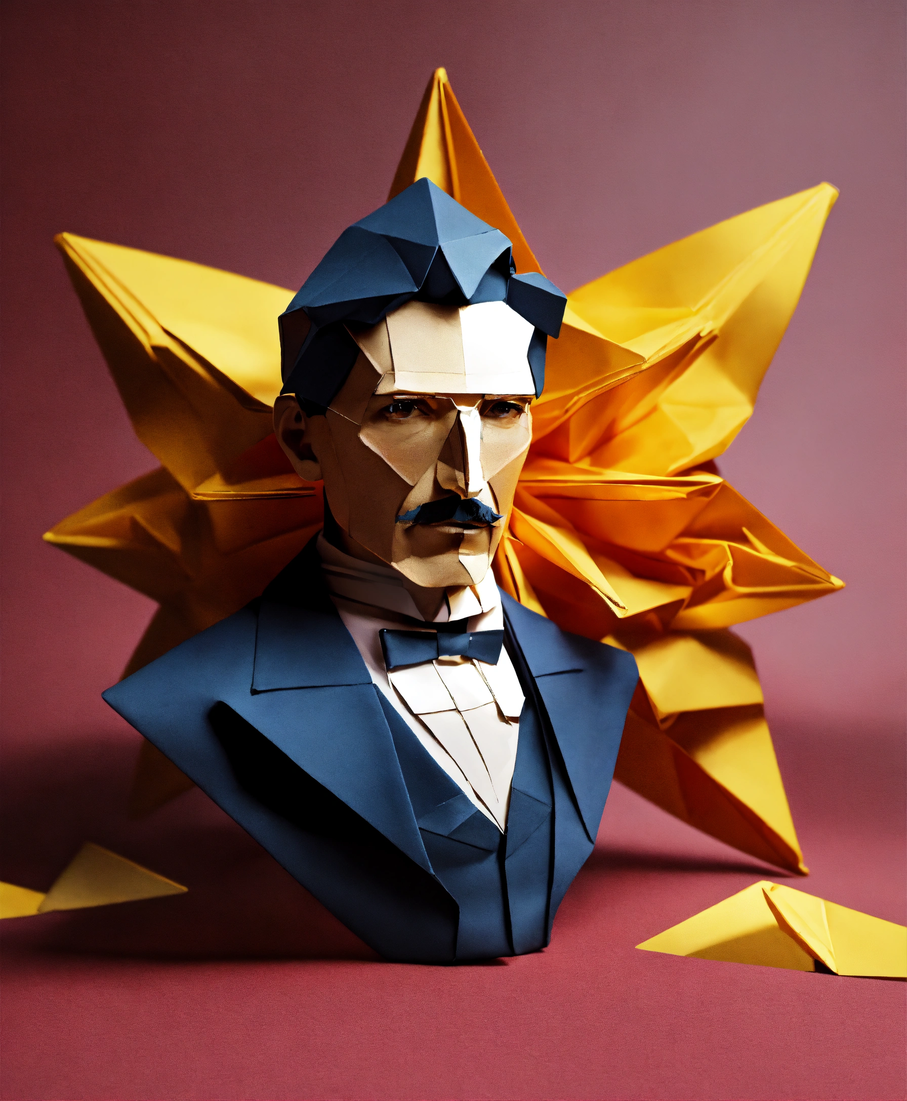 Lexica - Origami nikola tesla, 3d render, typography, product, portrait ...