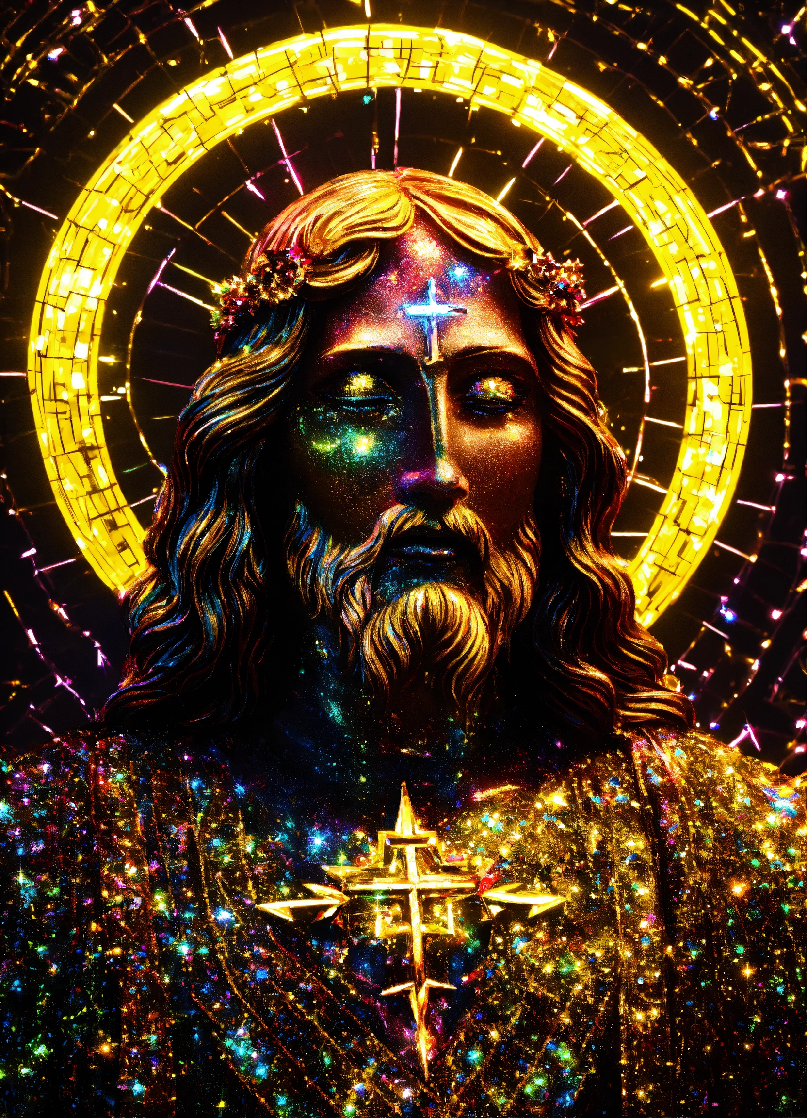 Lexica - Christ Cosmic consciousness made of diamonds and glitter black ...