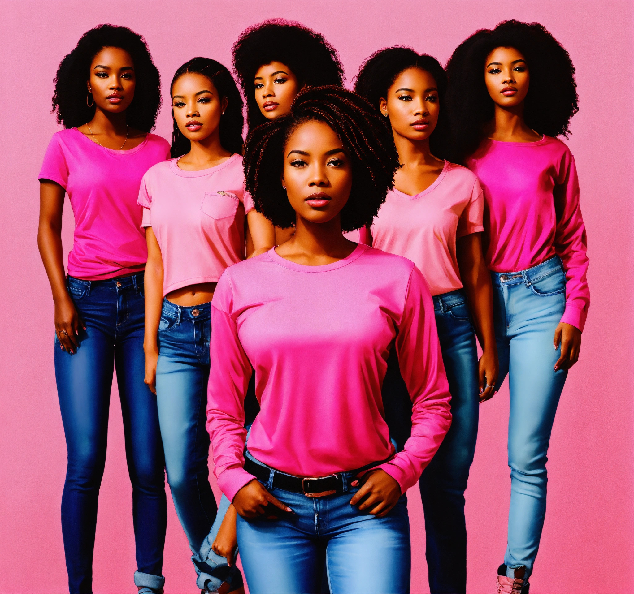 Lexica - Black woman with a diverse group of ladies, dressed in the ...