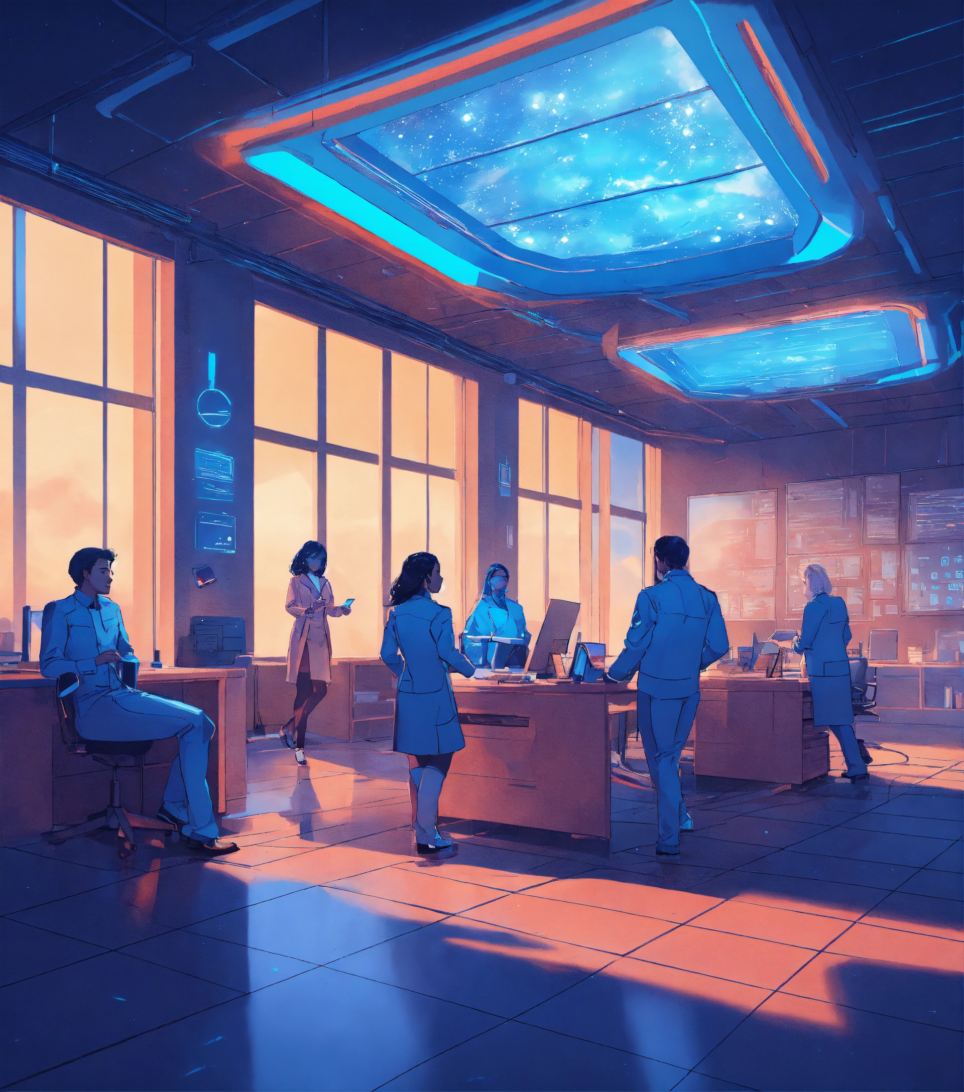 Lexica - Blue colors, Illustration, future, mystic, science fiction, An ...