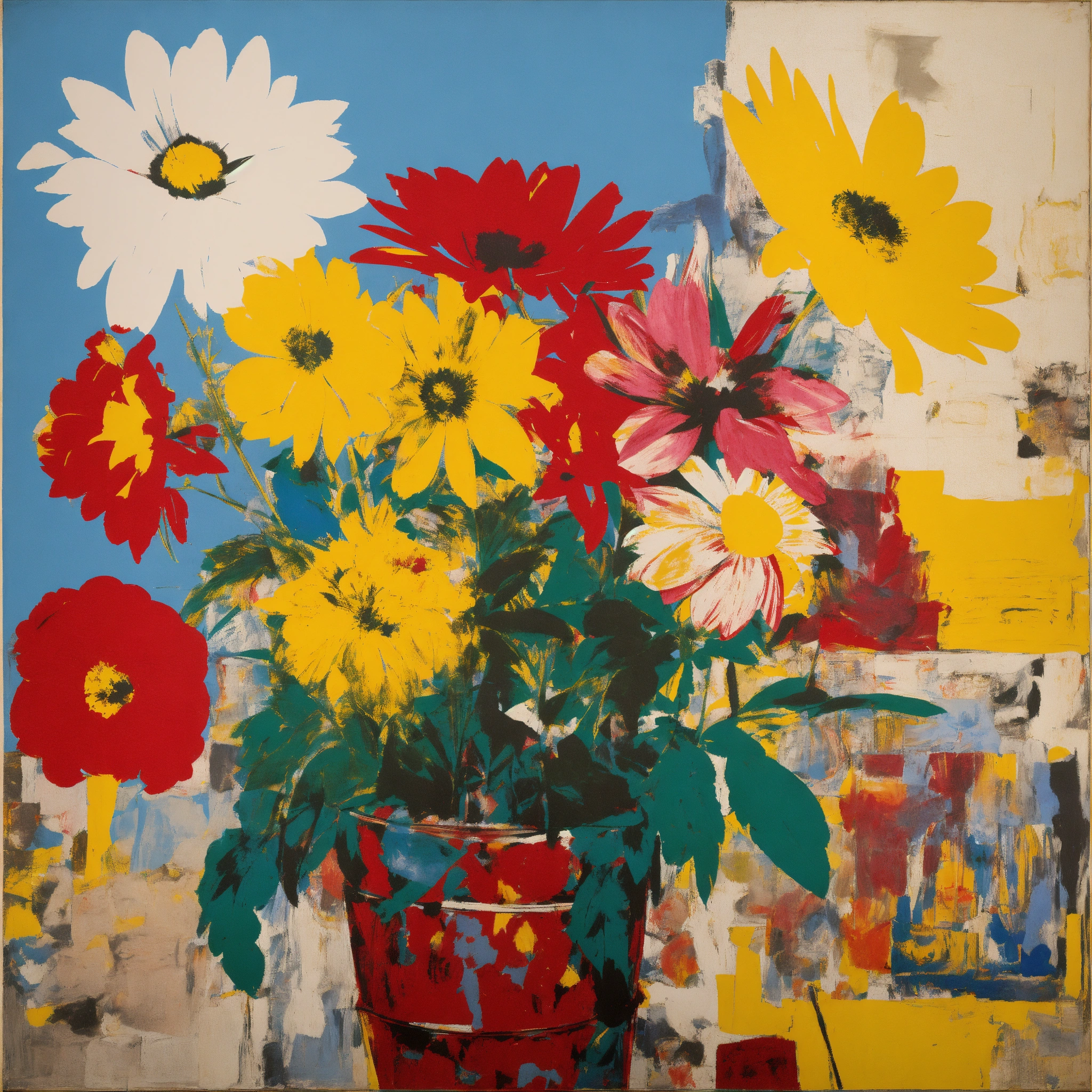 Lexica - Un flower pop art in style Robert Rauschenberg (1925-2008 ...