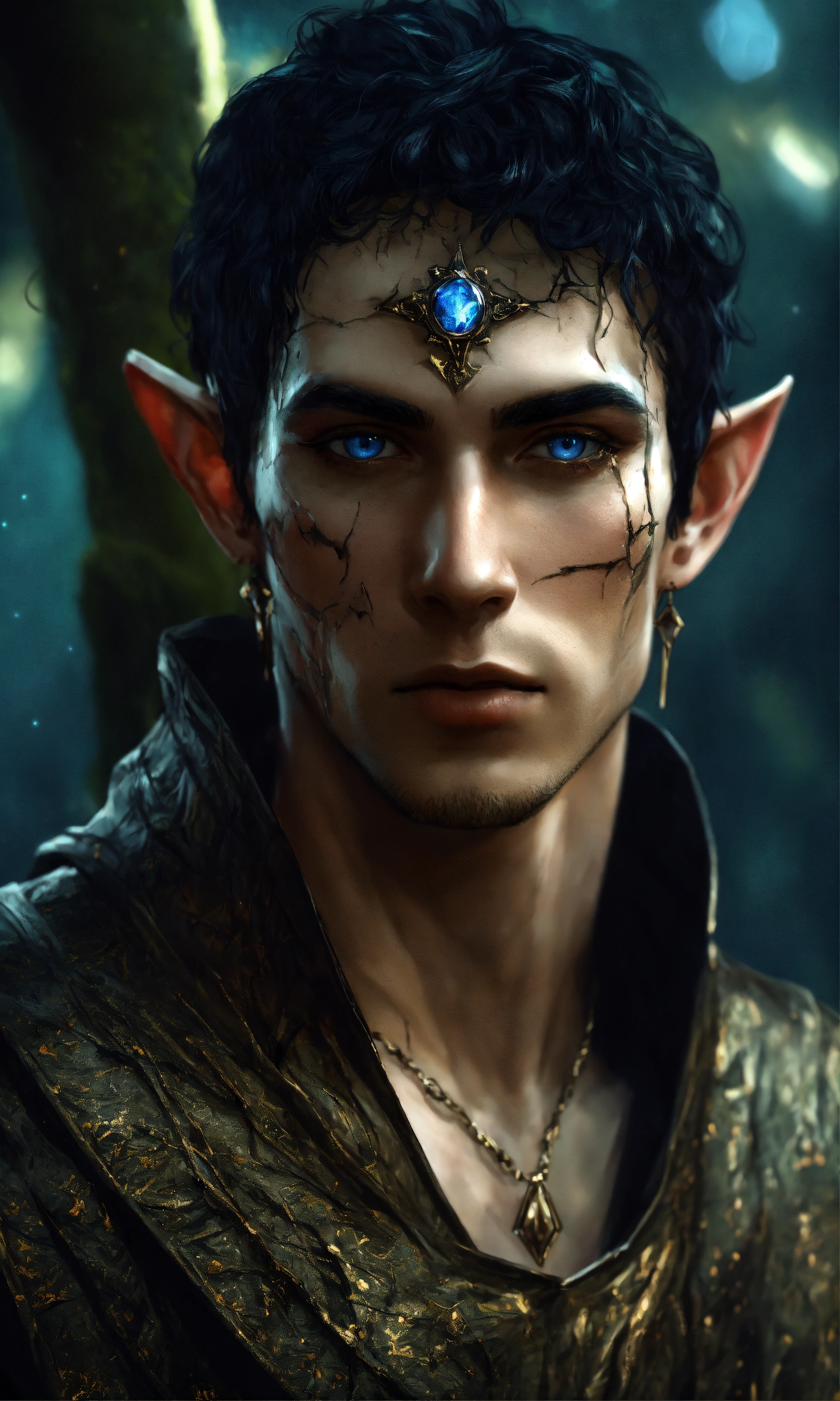Lexica - Fantasy portrait of a gaunt male elf, sickly thin, scrawny ...