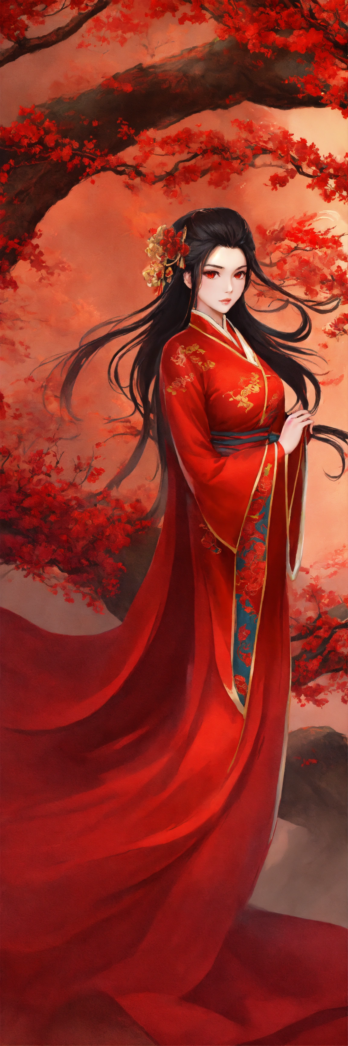 Lexica - Chinese Scarlet Dragon Lady background image