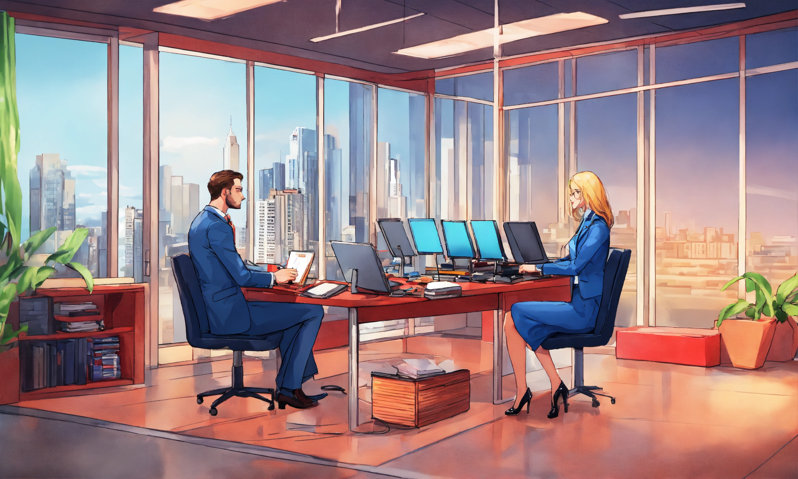 Lexica - **An office duel** Two rival employees face each other in a ...