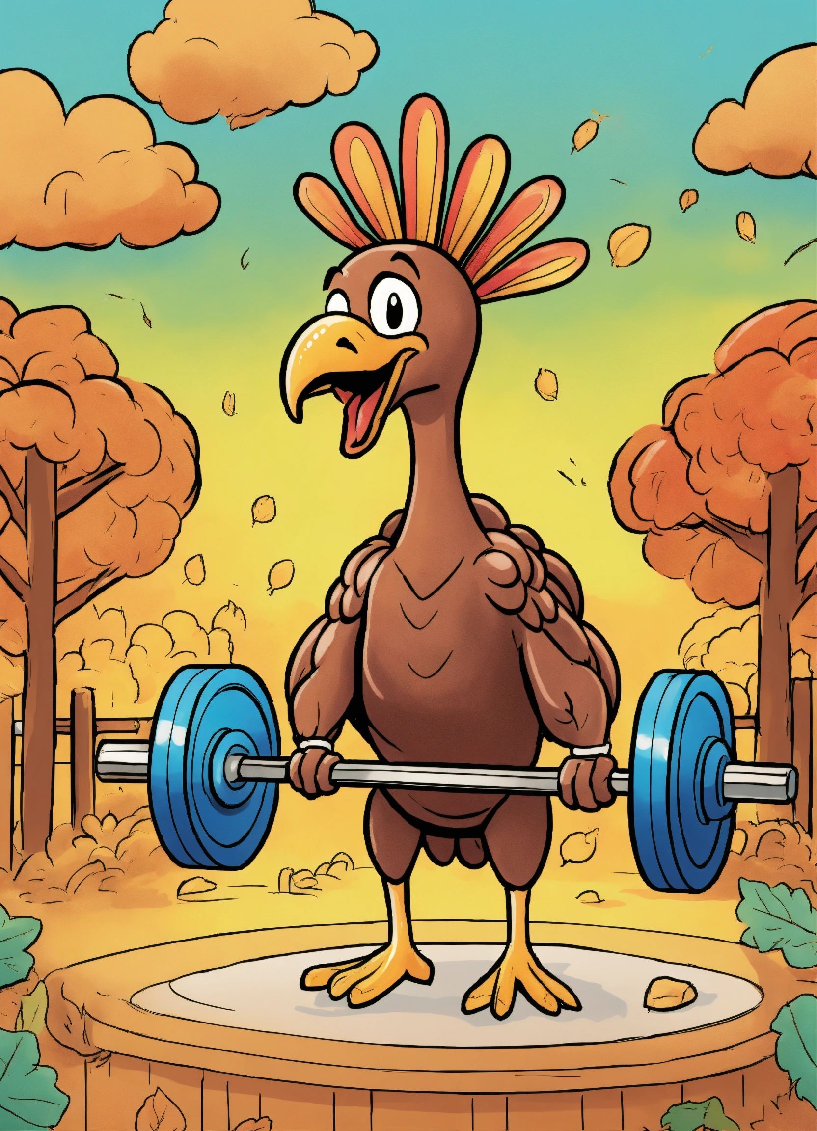 Lexica - Full body Turkey lifting weights over head and sweating ...