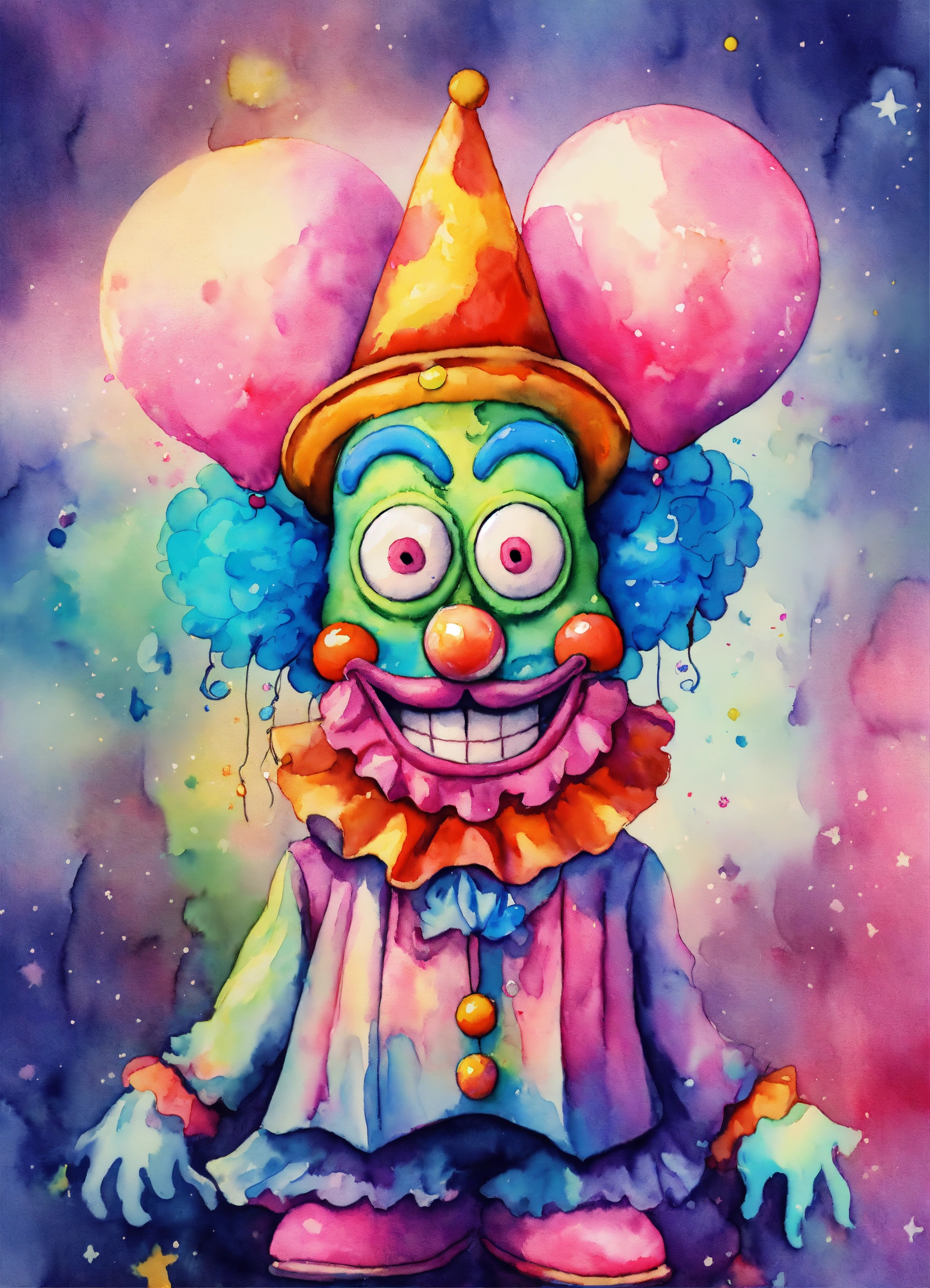 Lexica - Dreamy pastel junk magic sponge bob dressed as clown ...
