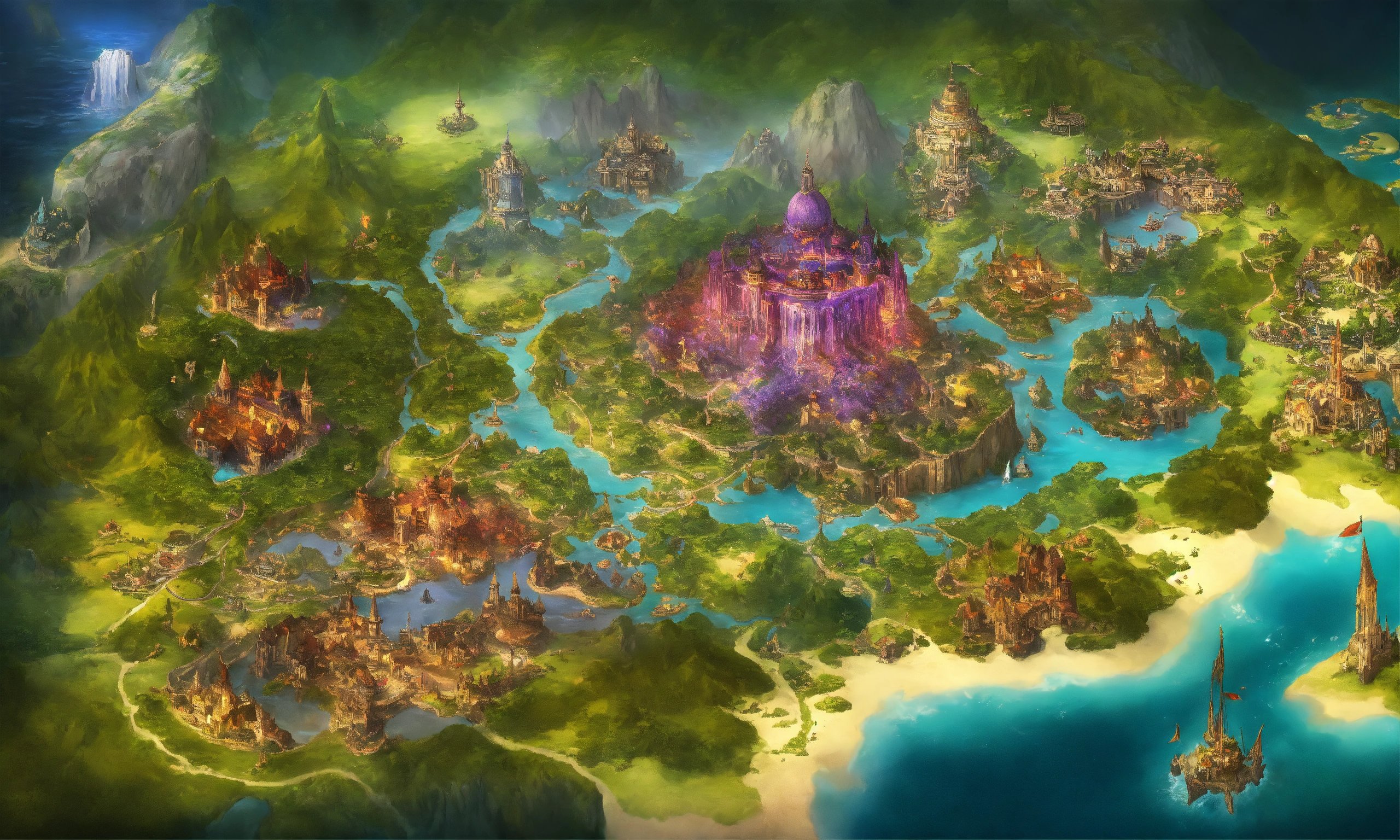 Lexica - Fantasy Map of a magical world called Eden, with 9 kingdoms ...