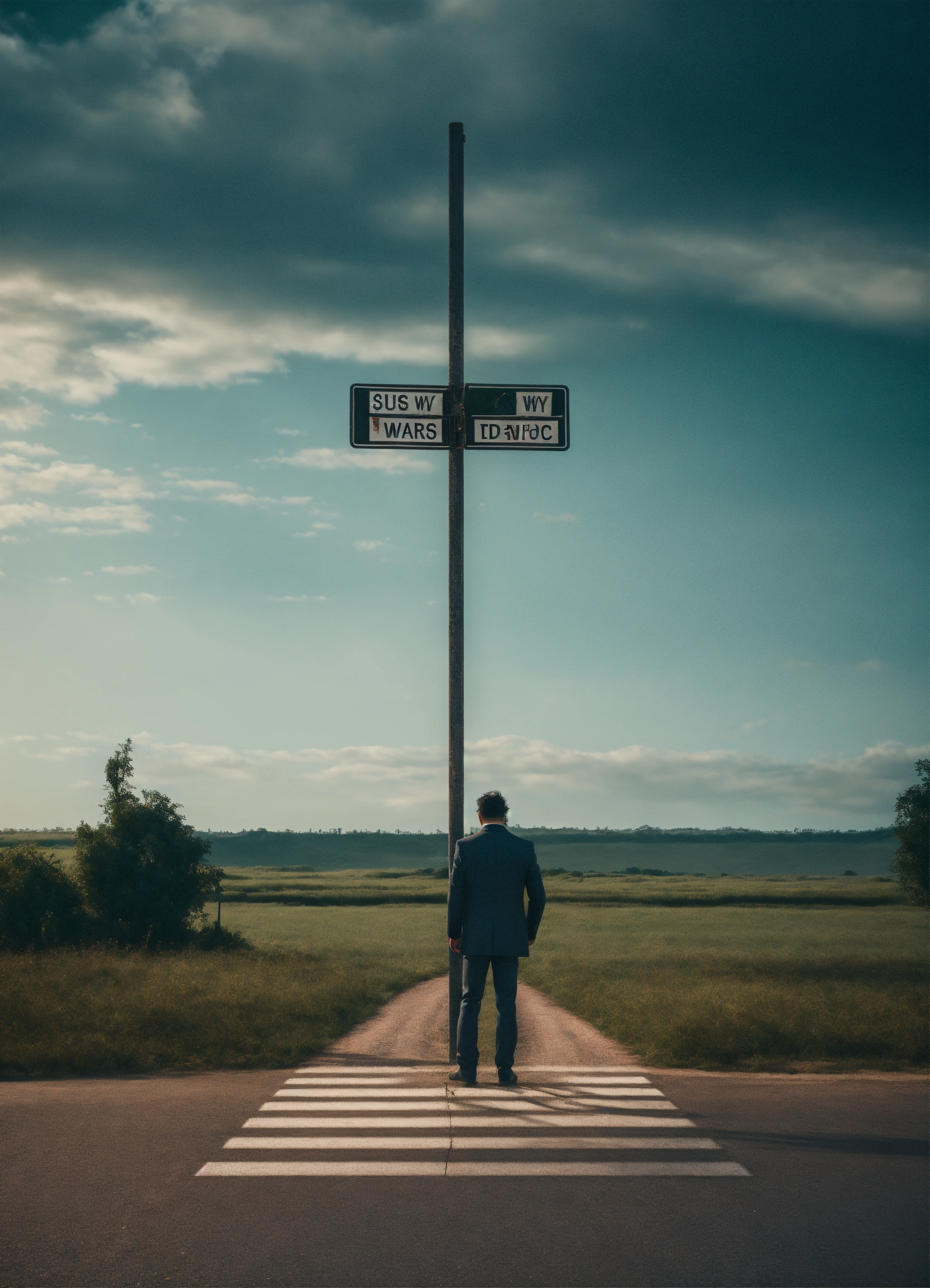 Lexica - A man standing on a crossroads a right and a wrong way, the ...