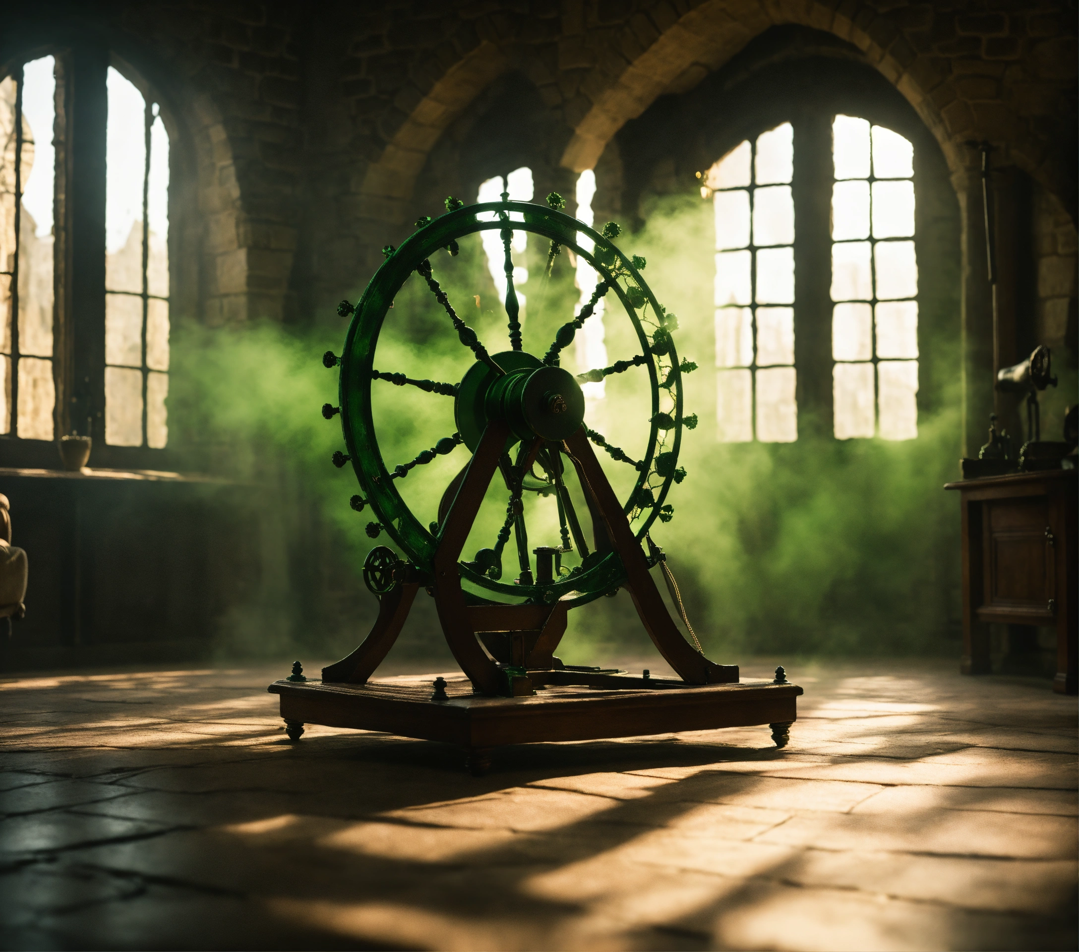 Lexica - A spinning wheel in a room in the castle tower , there is a ...