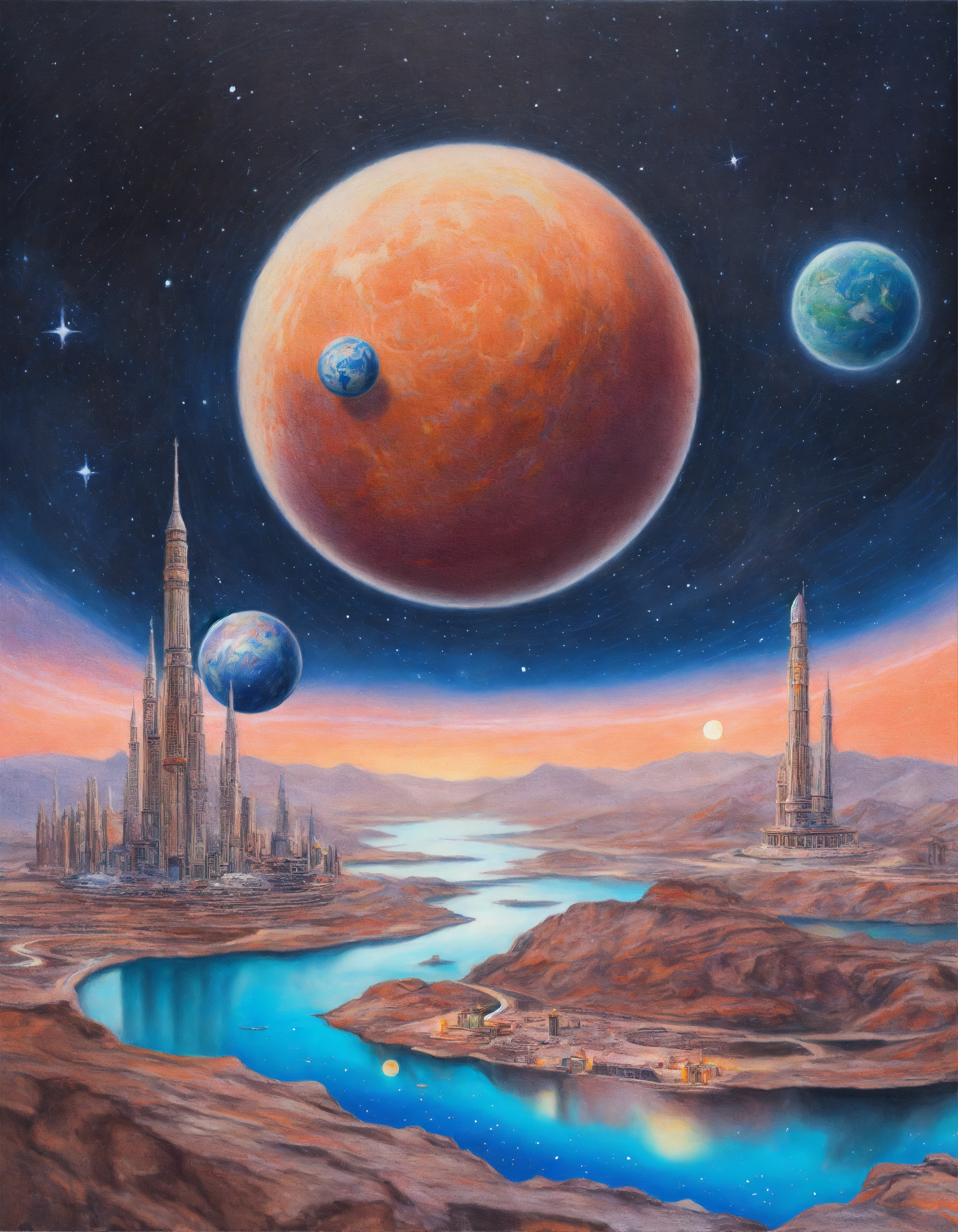 Lexica - Realistic painted colored pencil drawing of a futuristic ...