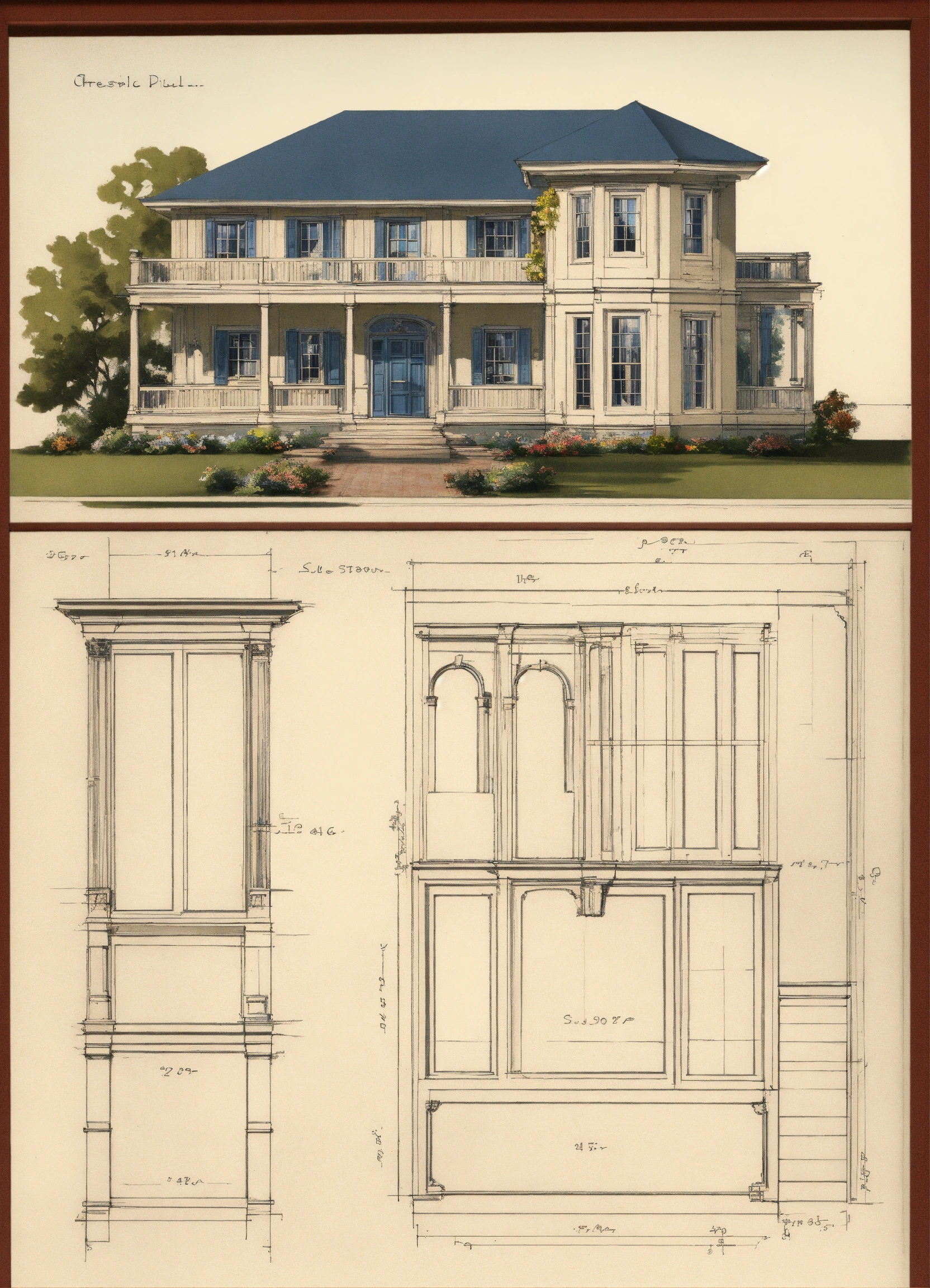 Lexica - Generate a classical house design with an asymmetrical facade ...