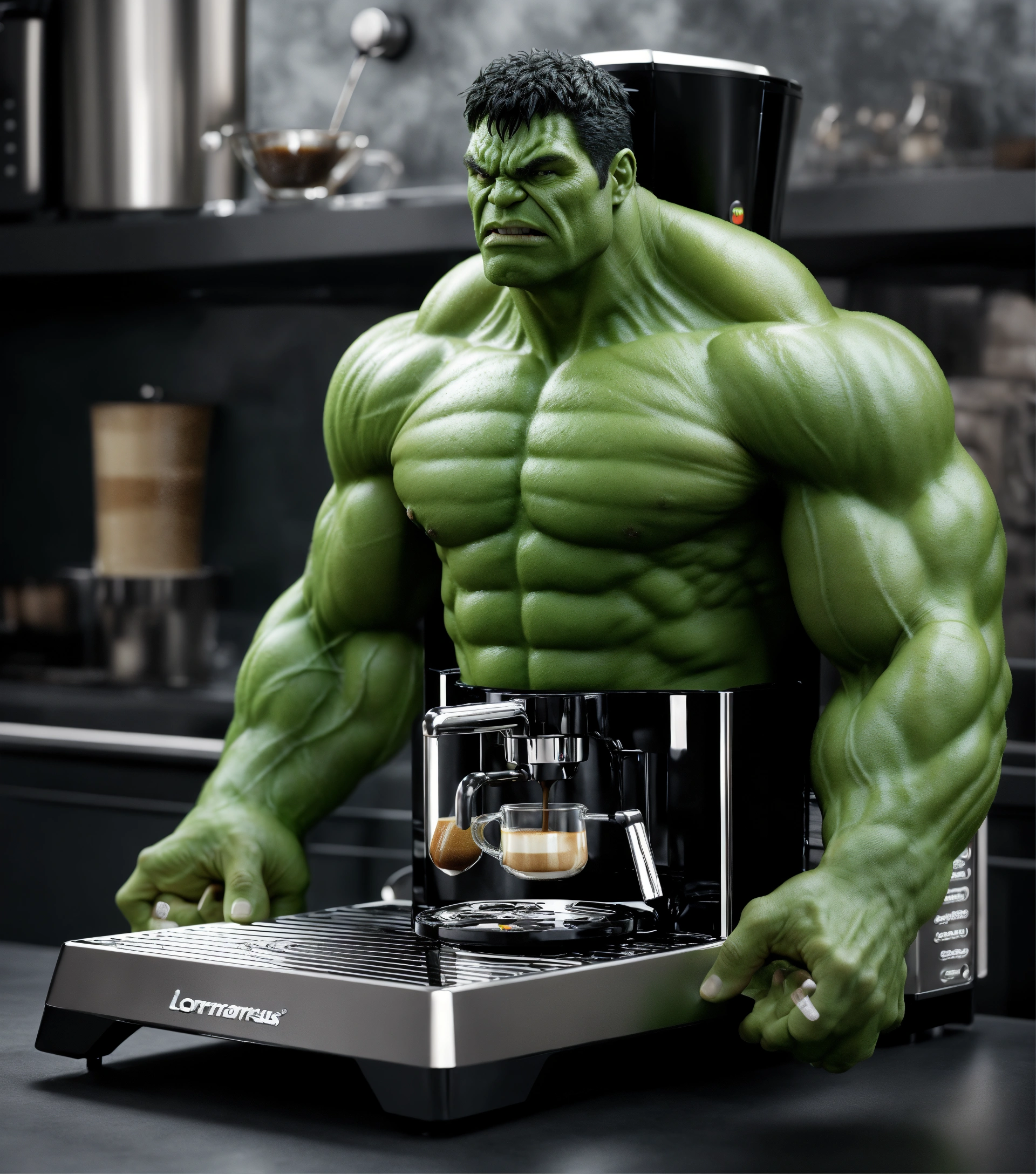 Lexica - " coffee machine hulk shape, Futuristic coffee machine with ...
