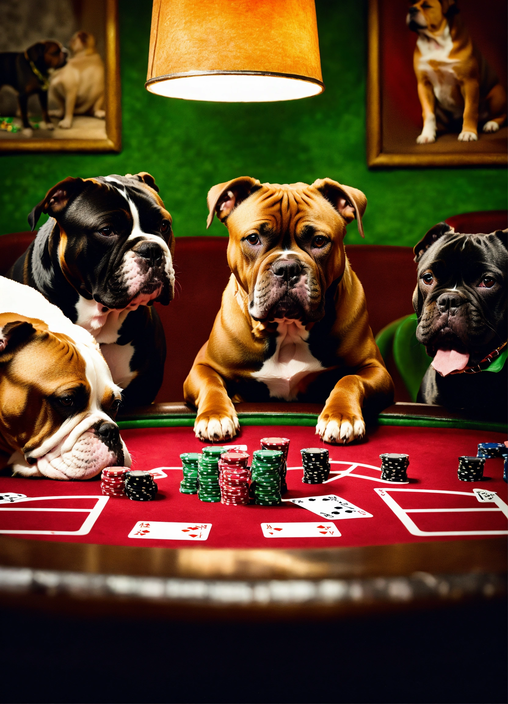 Lexica - A rednose pitbull, bulldog, french bulldog, and a black lab ...