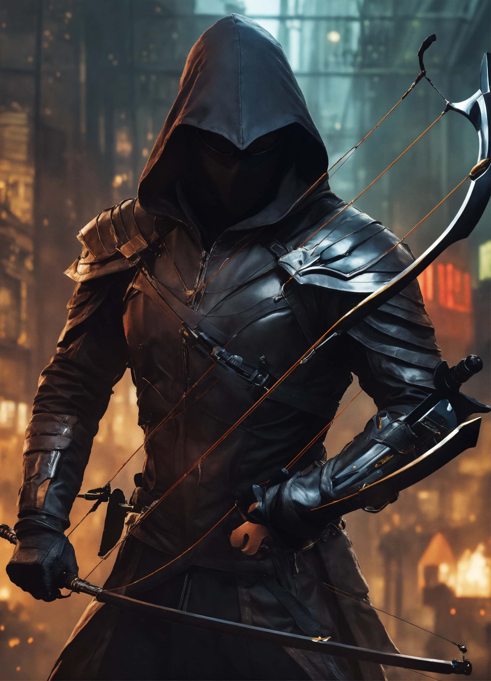 Lexica - Realistic, digital illustration art, Phantom Archer is a ...