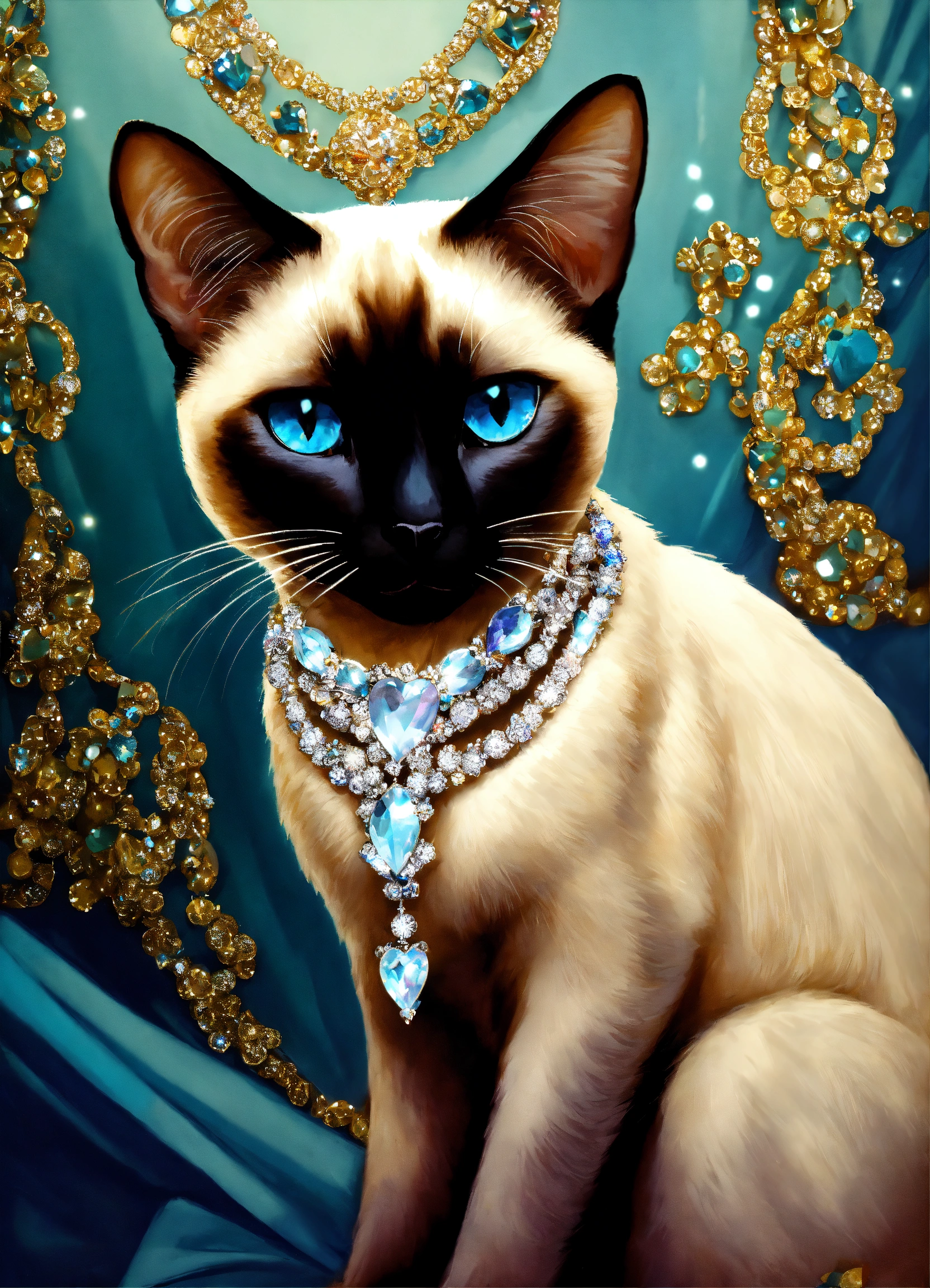 Lexica - Siamese cat, aloof and poised In rhinestones she is adorned ...