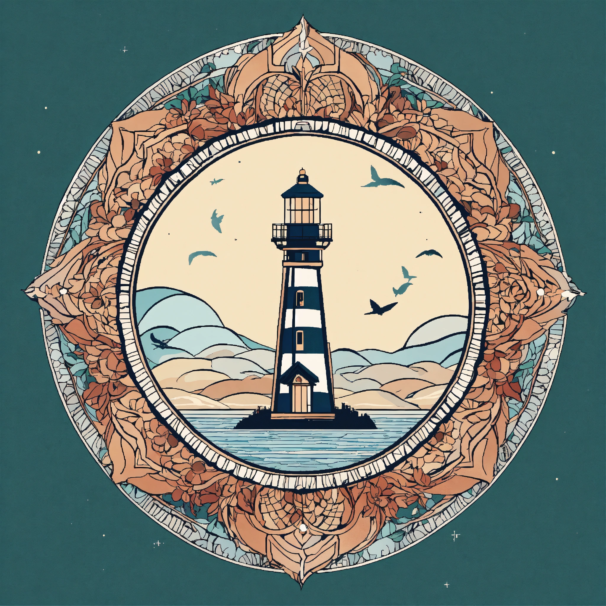 Lexica - Prairie lighthouse Mandalas, intricate detail, clear, clean ...