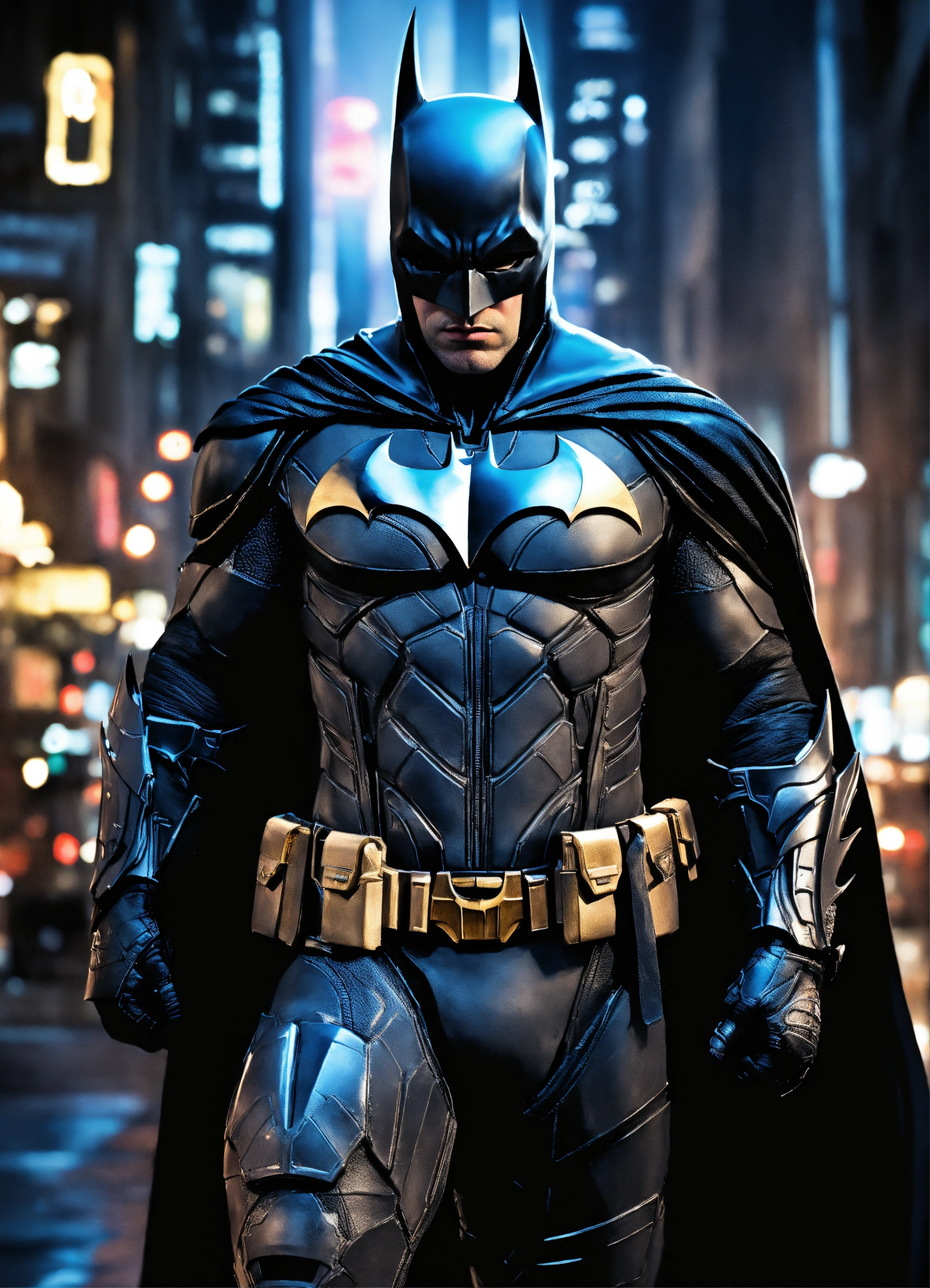 Lexica - Portrait painting of batman with black leather armor, ultra ...