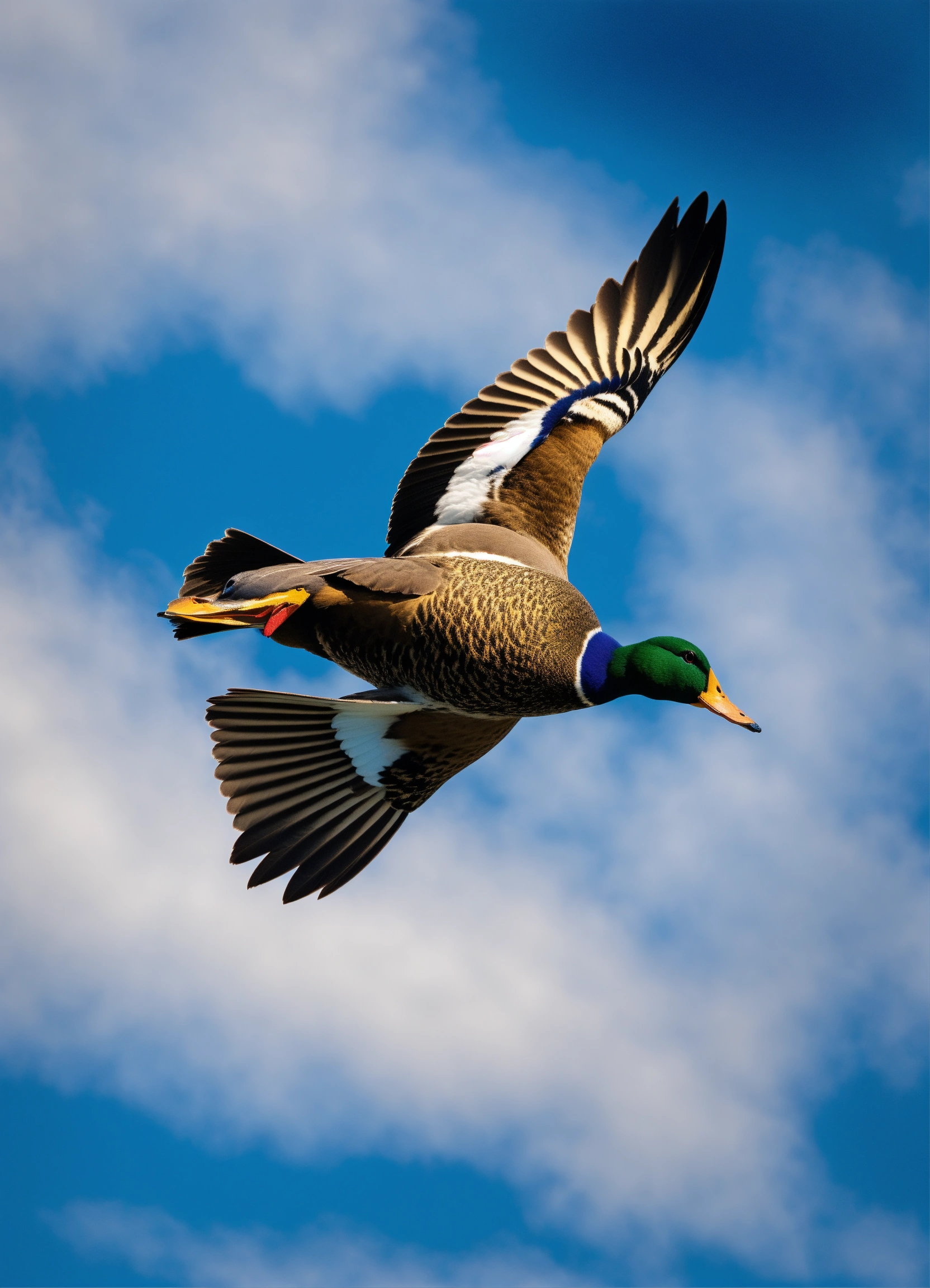 Lexica - Underside closeup of blue duck nz bird flying photo ...