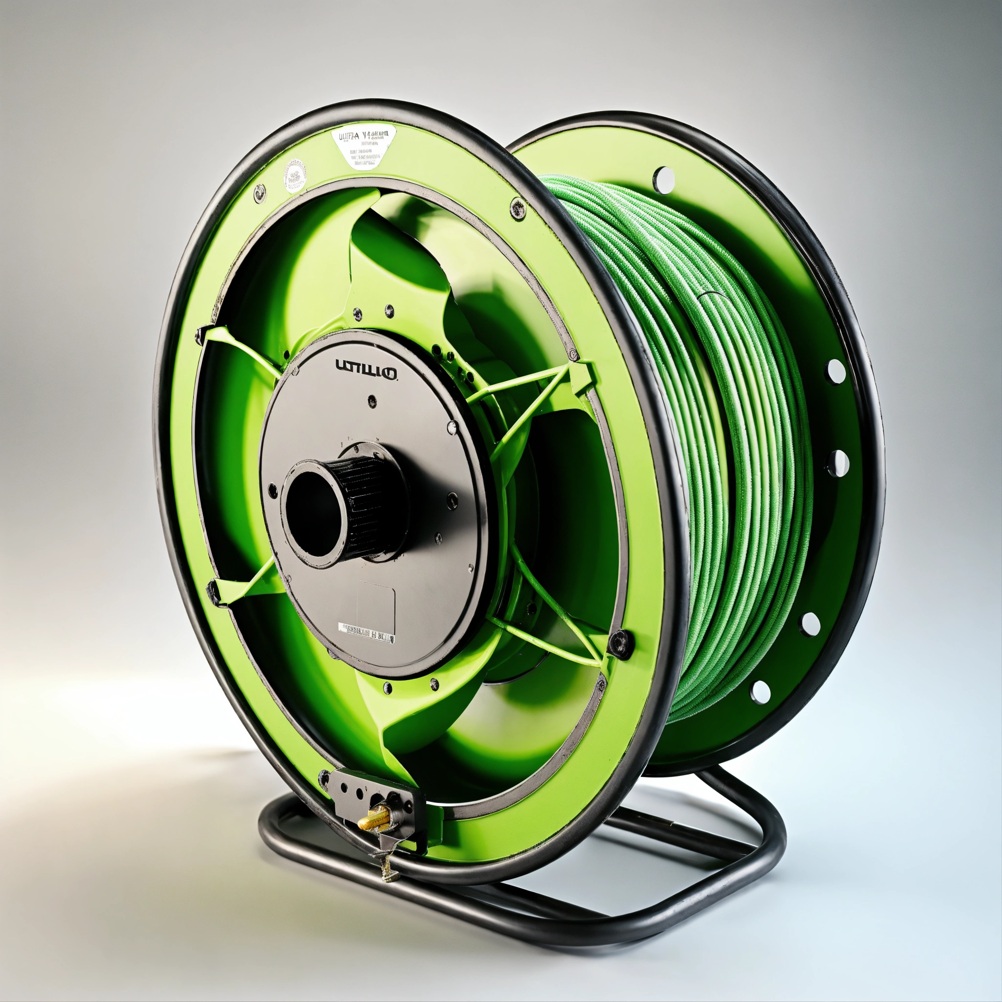 Lexica - High Voltage Cable Reel ,steel, ultra realistic ,green ,studio ...