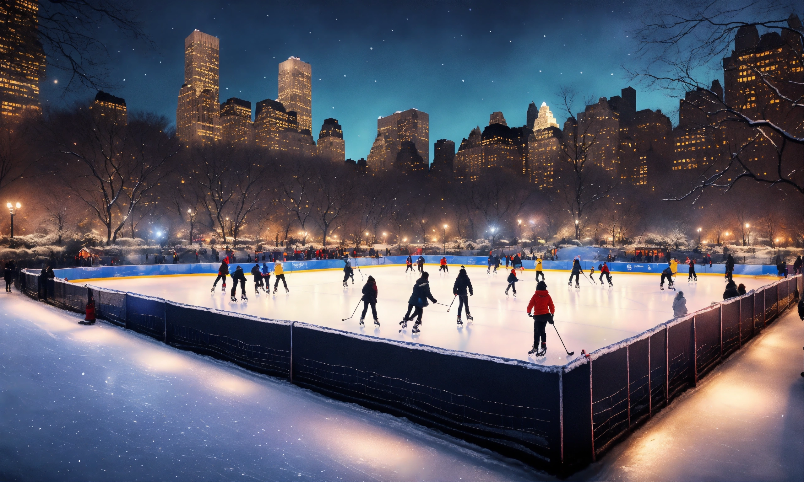 Lexica - Epic beautiful shot of a ultra detailed ultra cozy ice rink in ...