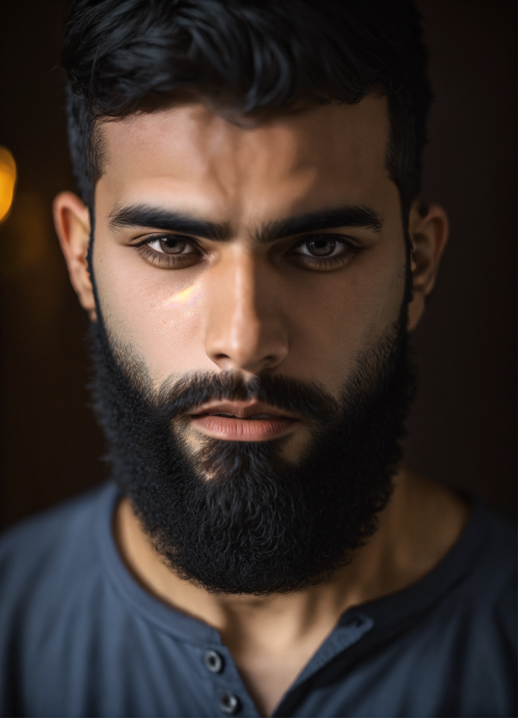 Lexica - Young arab men with beard, dark mood, sharp focus