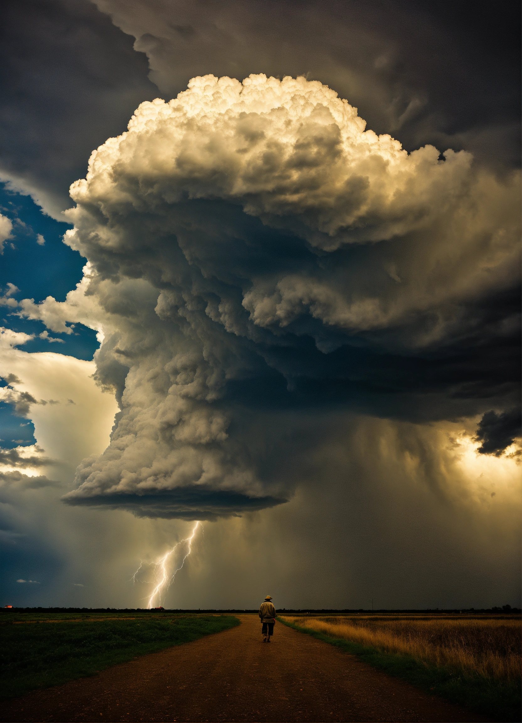 Lexica - A giant man made of storm clouds, raining, storm, dark ...