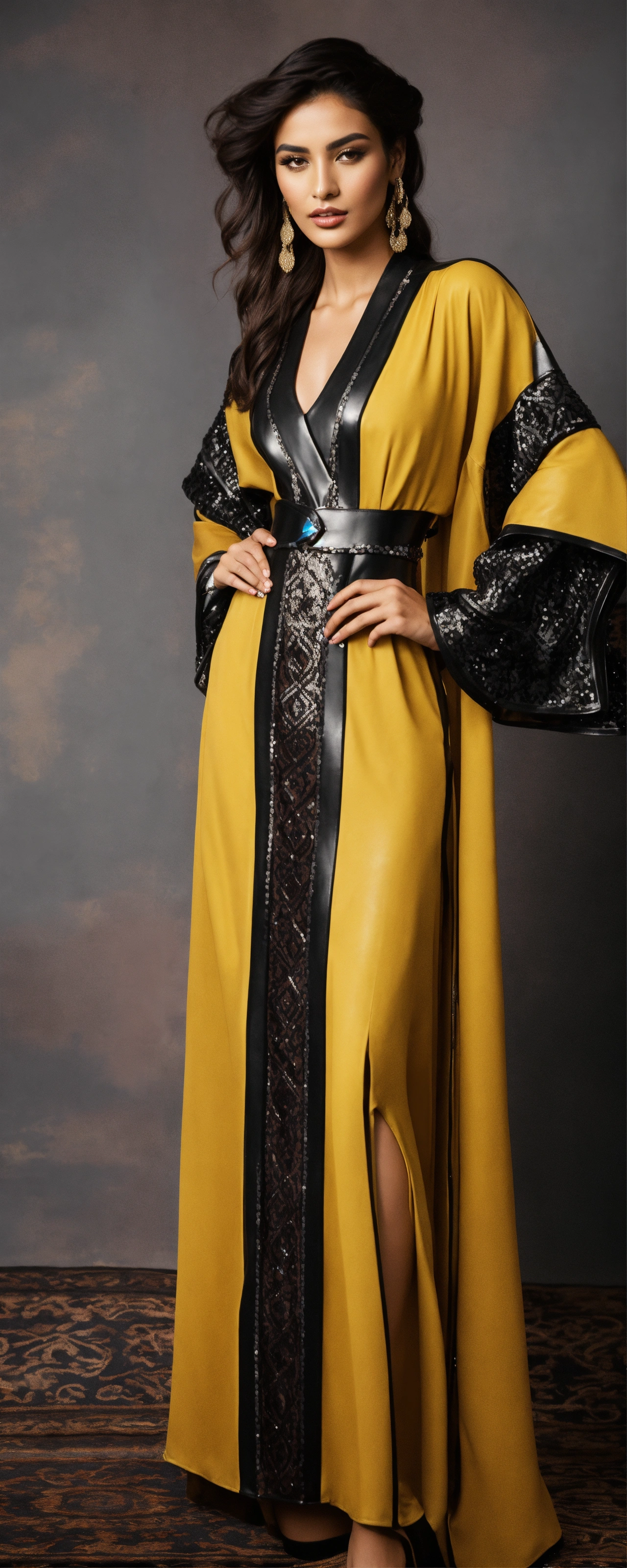 Lexica - Beautiful Arab women model, wearing luxury dress caftan , With ...
