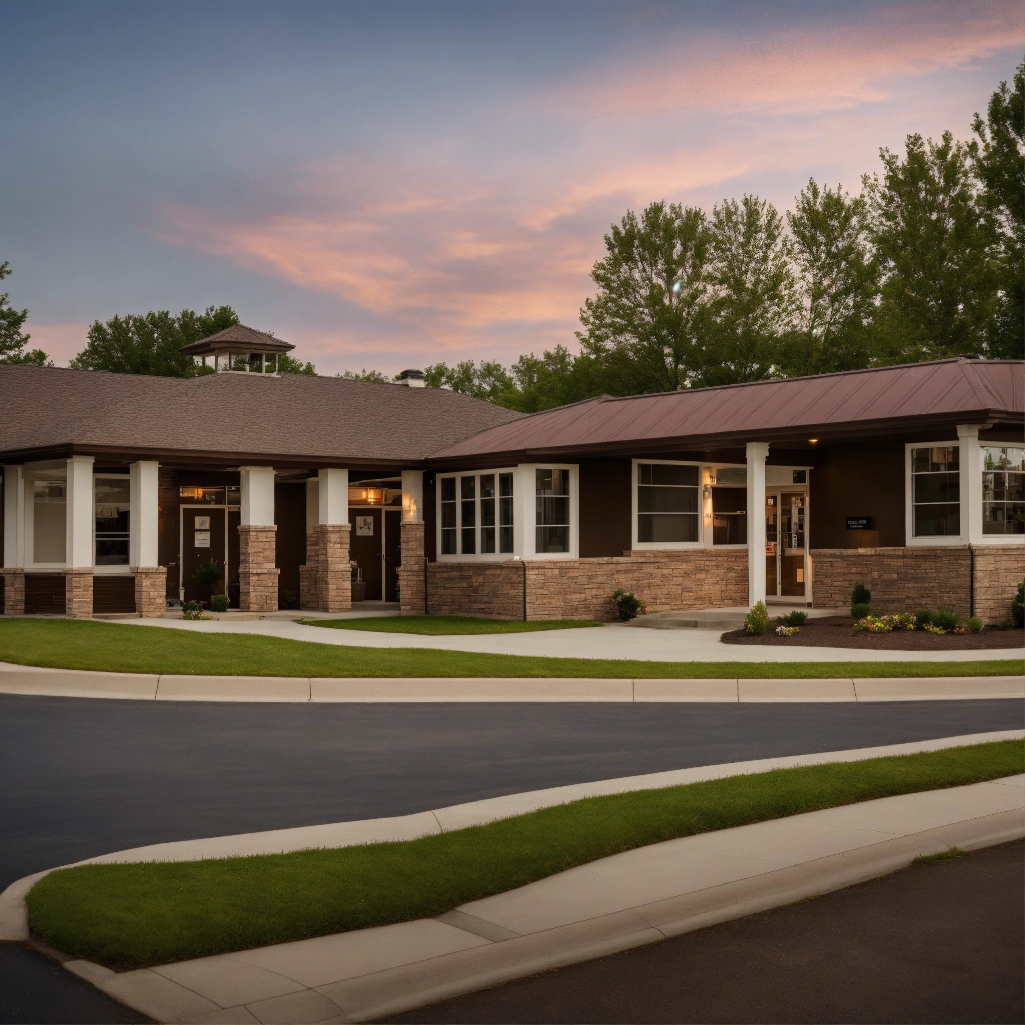 Lexica - A photo of a funeral home. The home is a large building with a ...