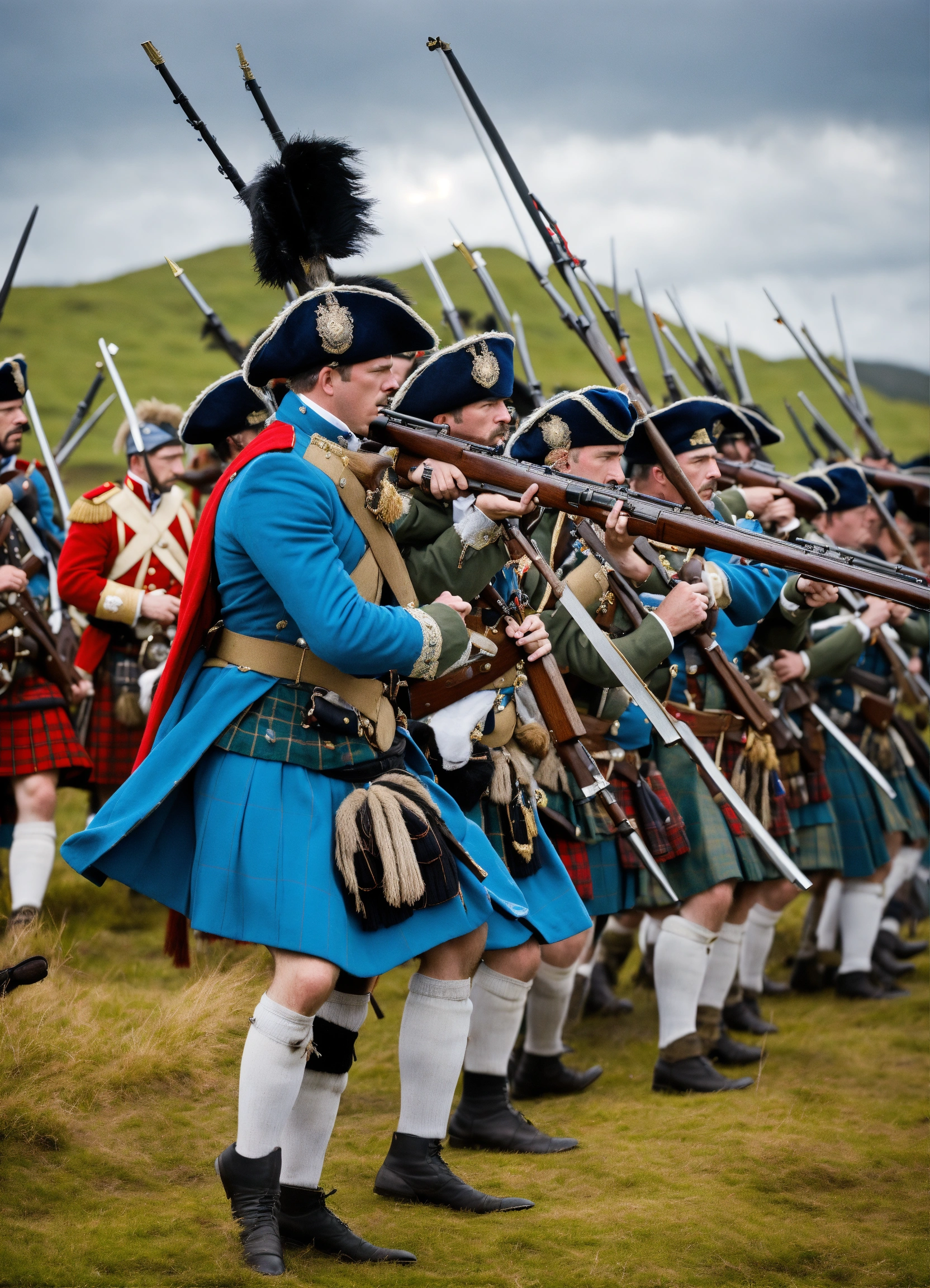 Lexica - Scottish clansmen fighting in a battlefield using muskets ...