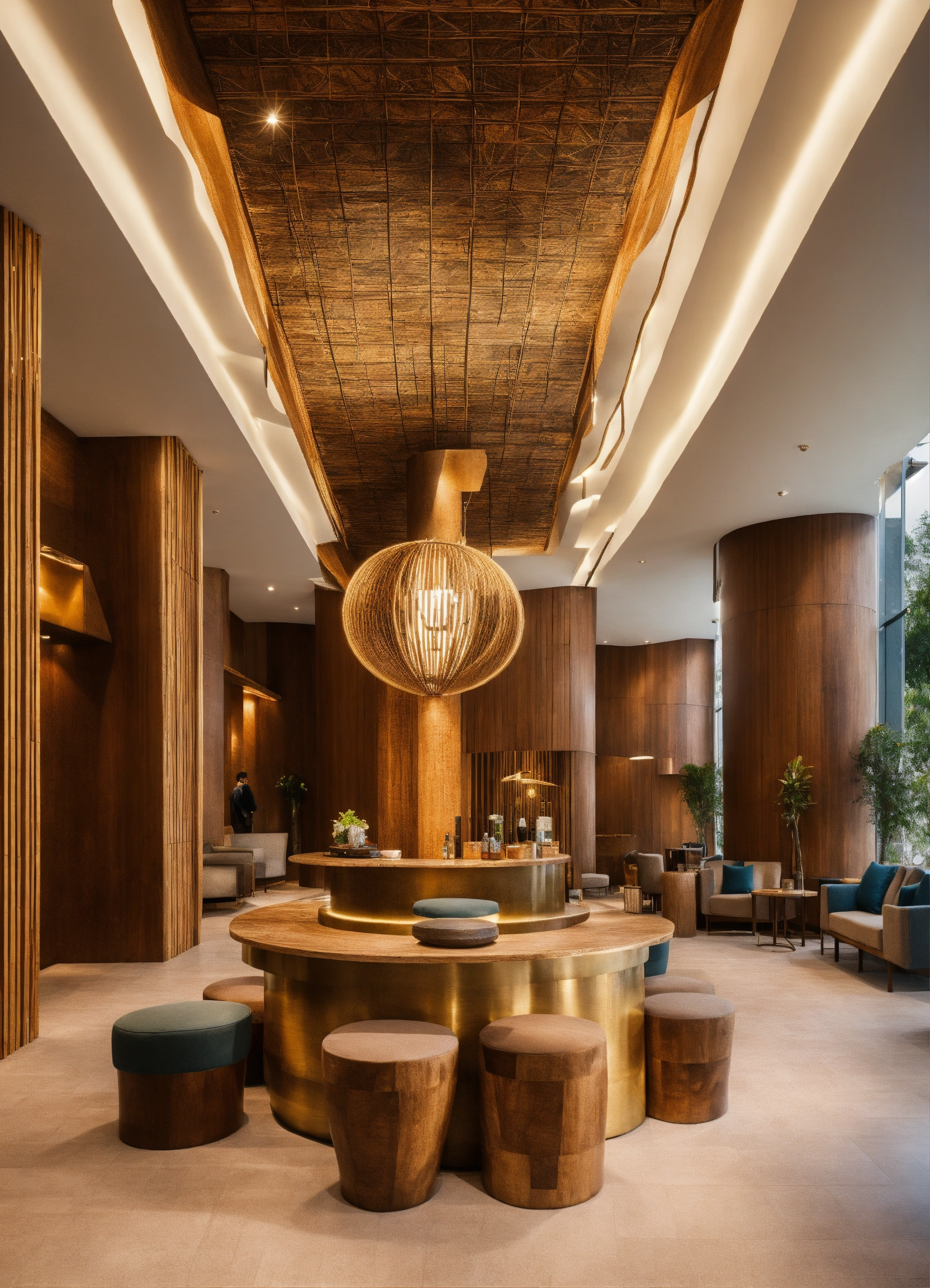 Lexica - Photo of hotel reception inspired by African culture with ...