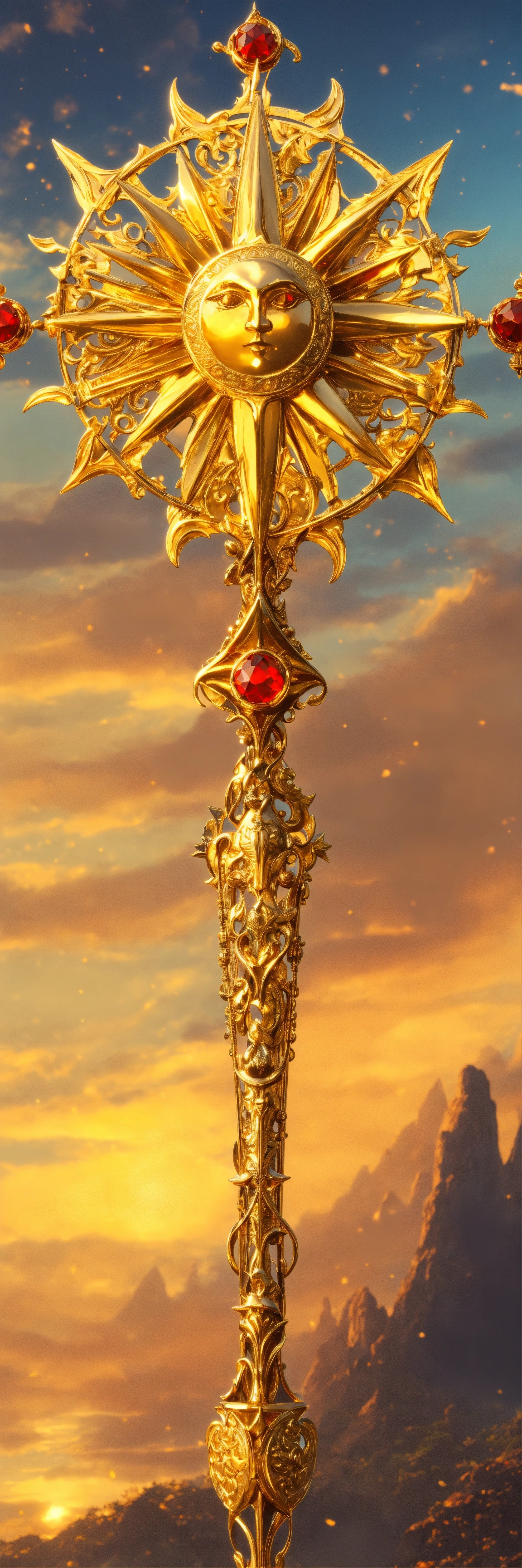 Lexica - A mystical dnd fantasy Item called the sun staff its made of ...