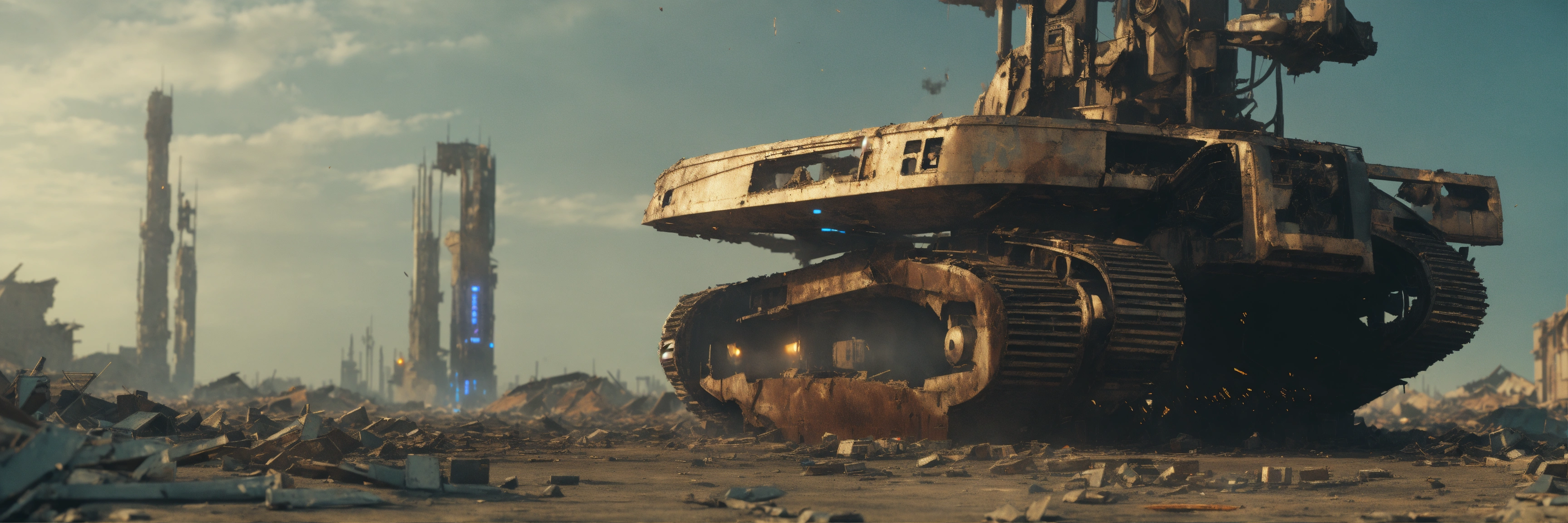 Lexica - Final Scene of a Robot Emperor from a mechanized post-disaster ...