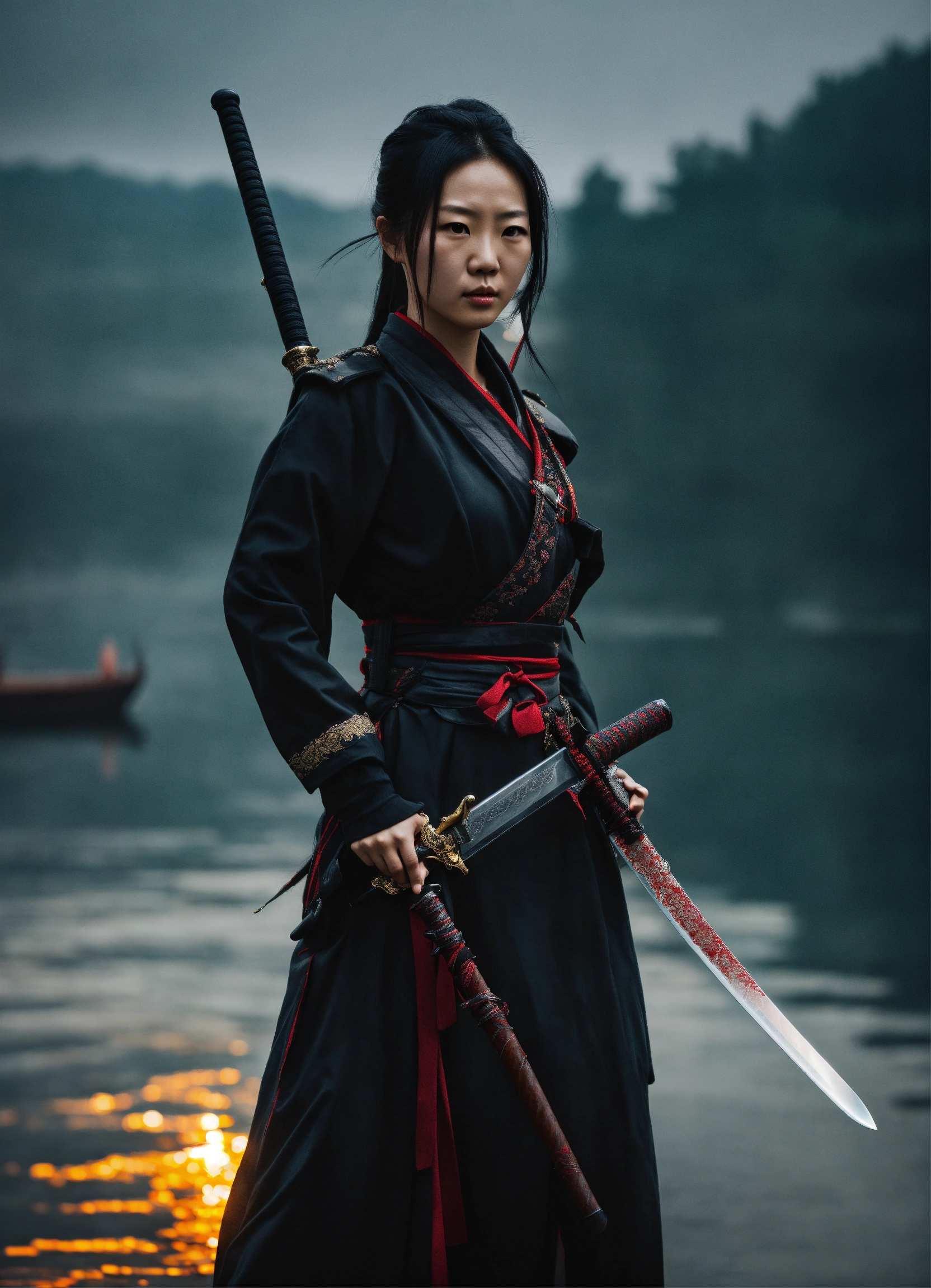 Lexica - Modern chinese female assassin with sword, long-distance mood ...