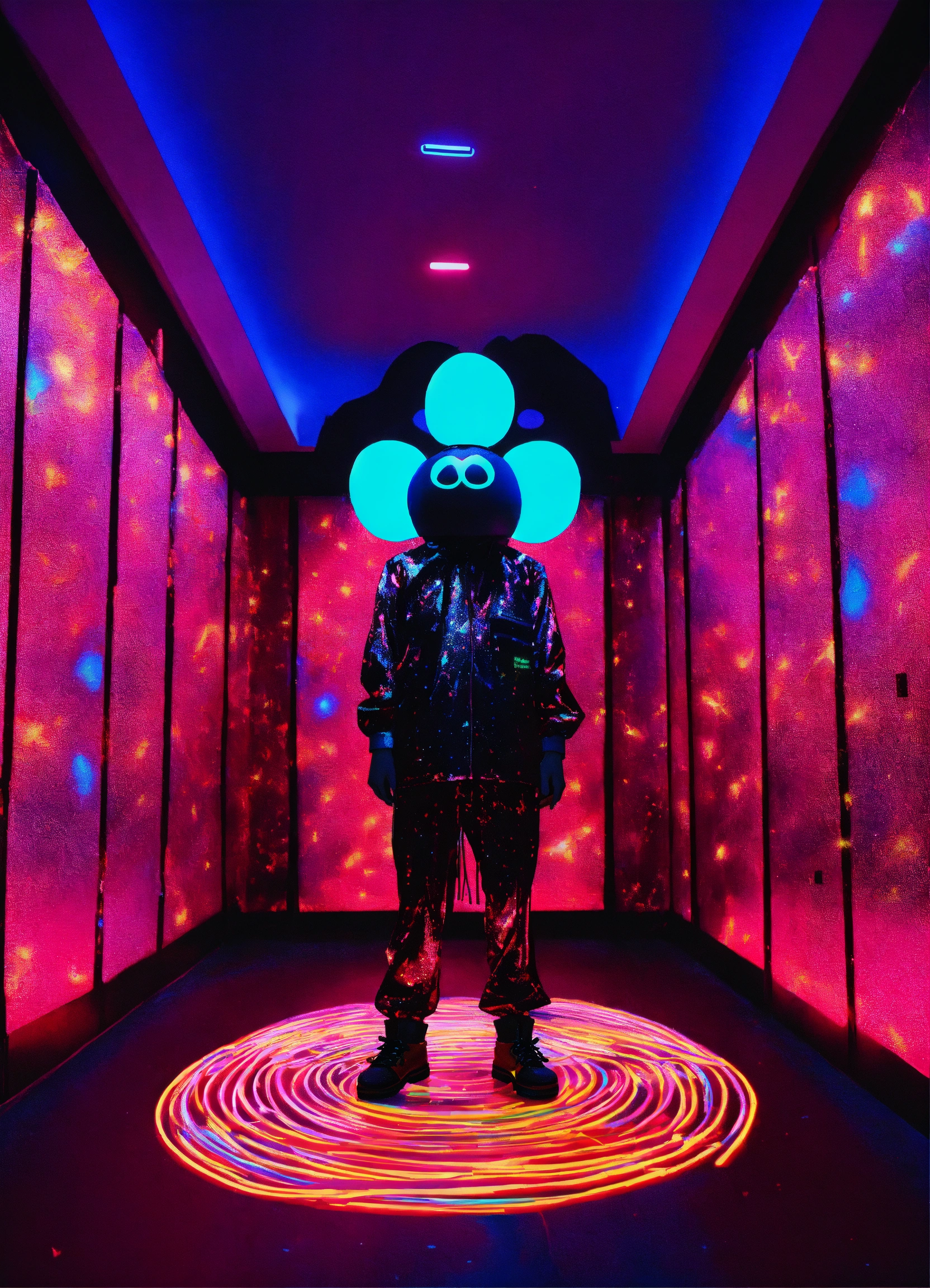 Lexica - Full body portrait Fashion, of cosmic wizard DMT black light ...