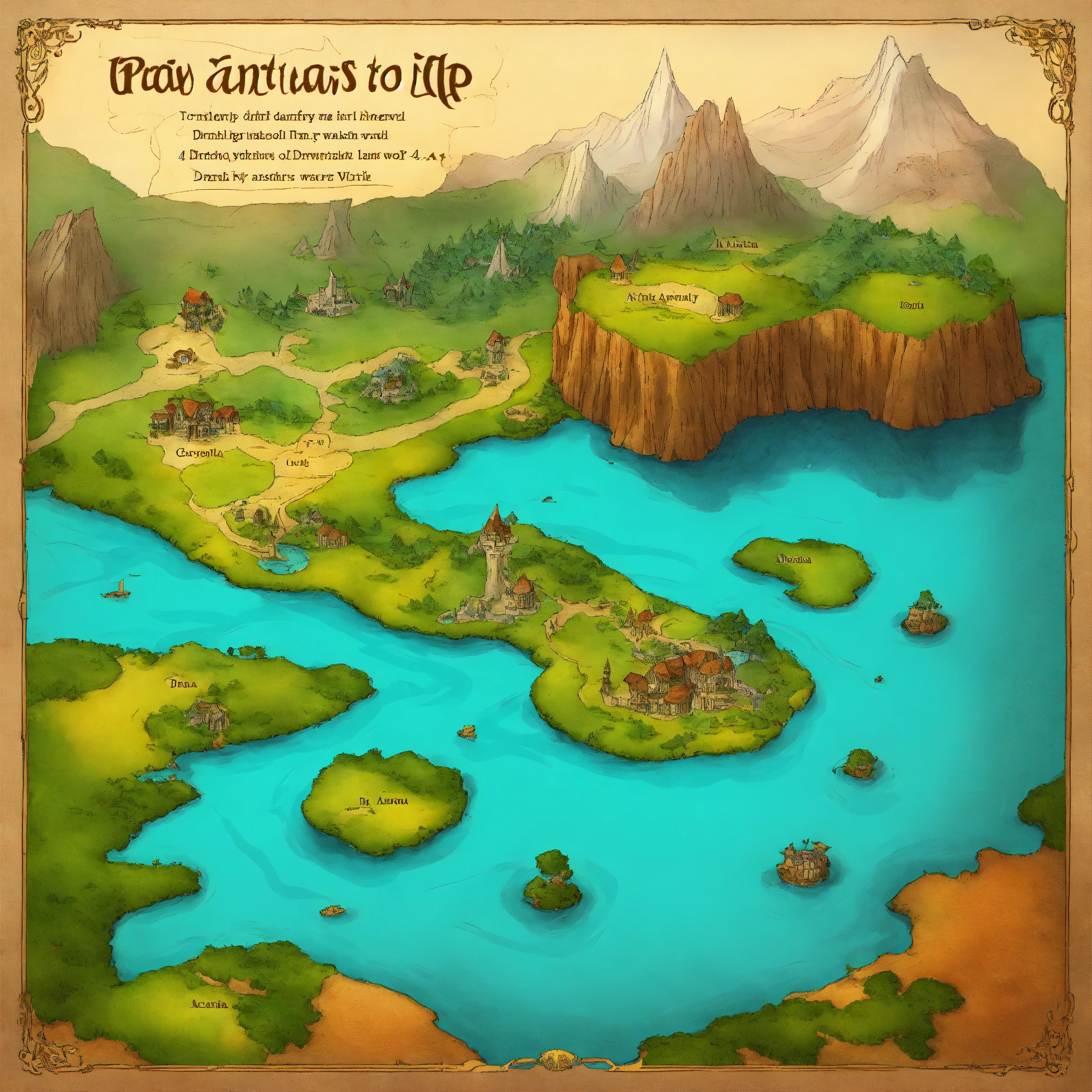 Lexica - Draw a Fantasy World map, 4 continents