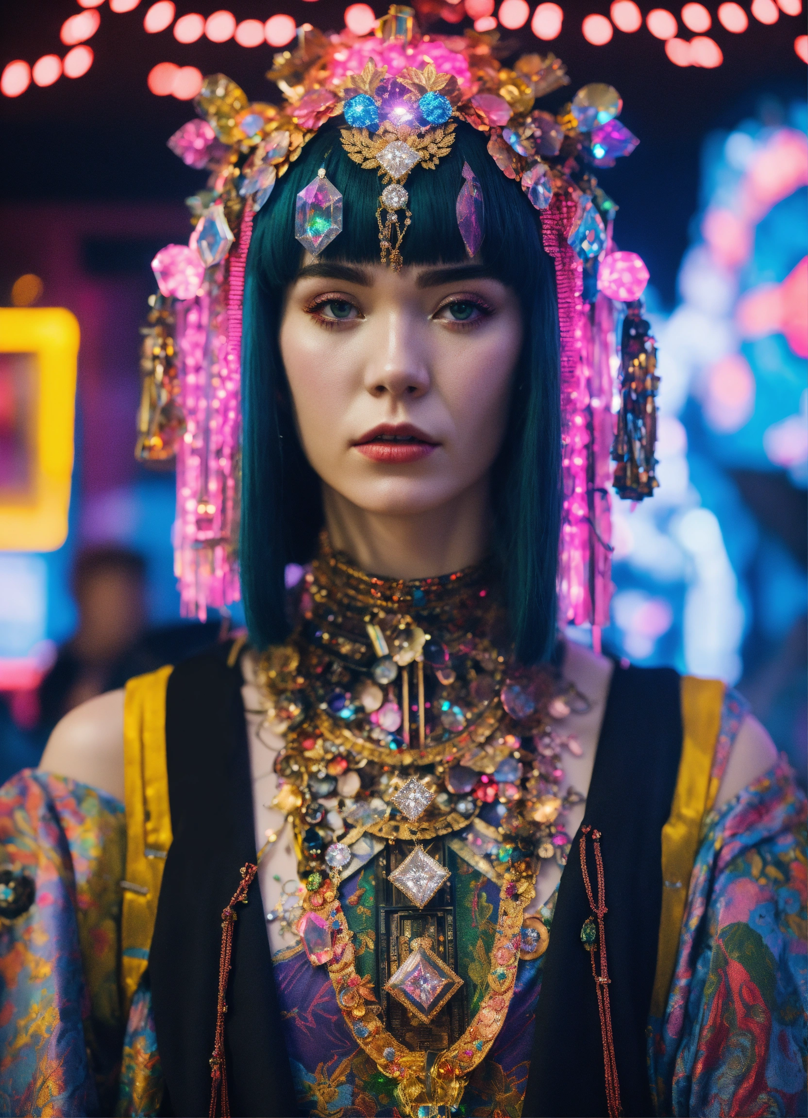 Lexica - I’m Photorealistic portrait of A diamond metal occult ...