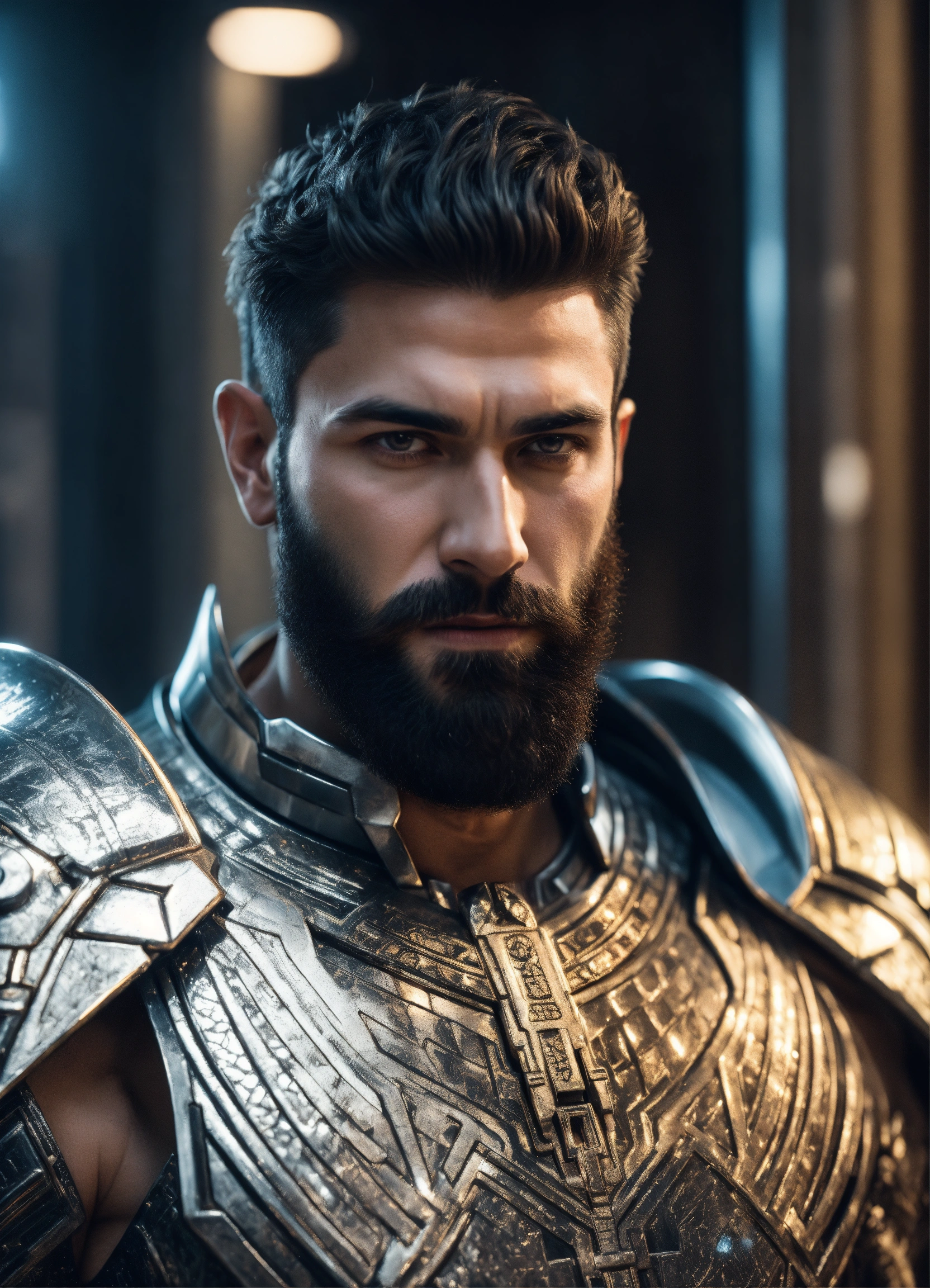 Lexica - Well groomed bearded man, a strong handsome white god wizard ...