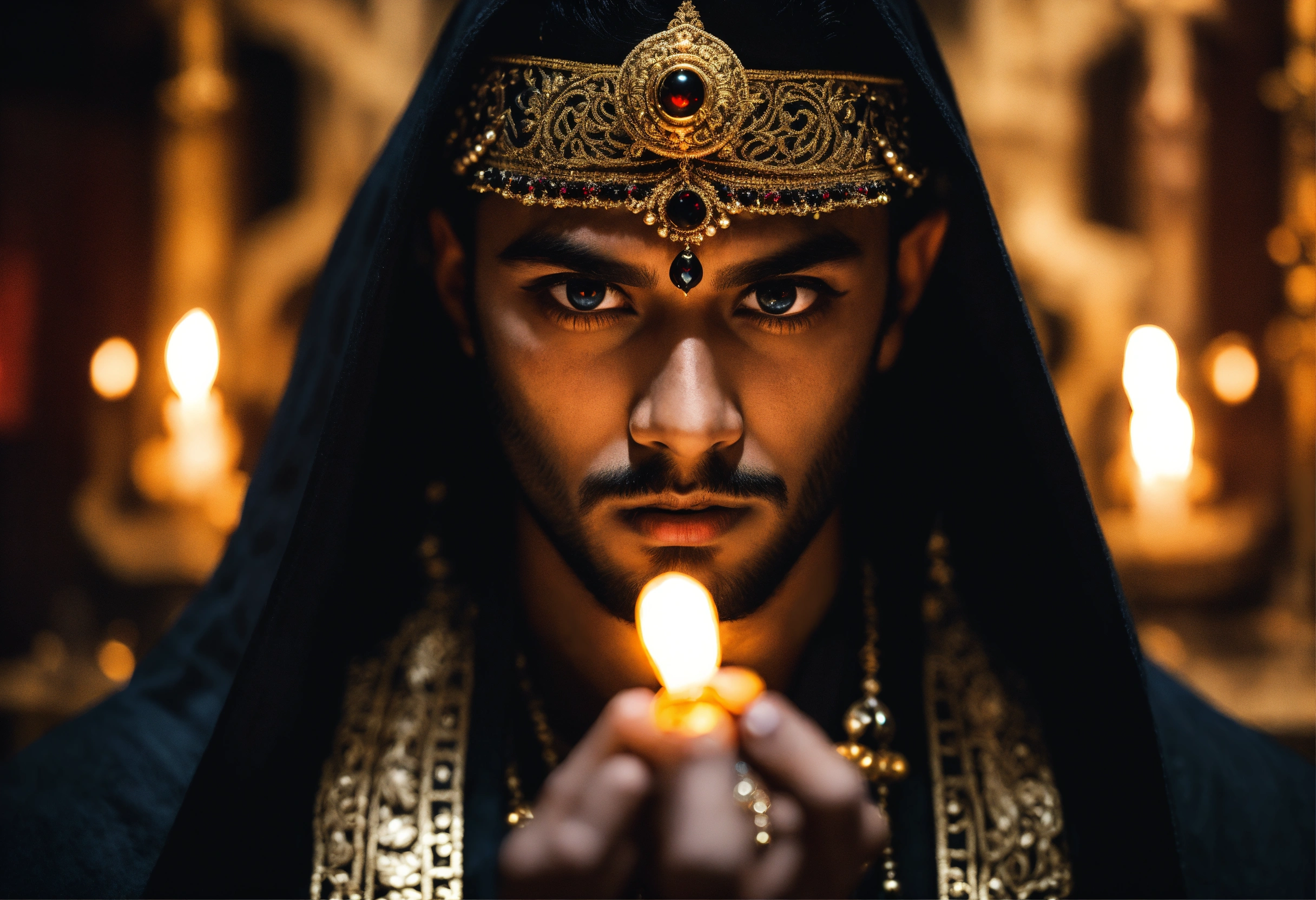 Lexica - Dark, mysterious and dramatic headshot of a young handsome ...